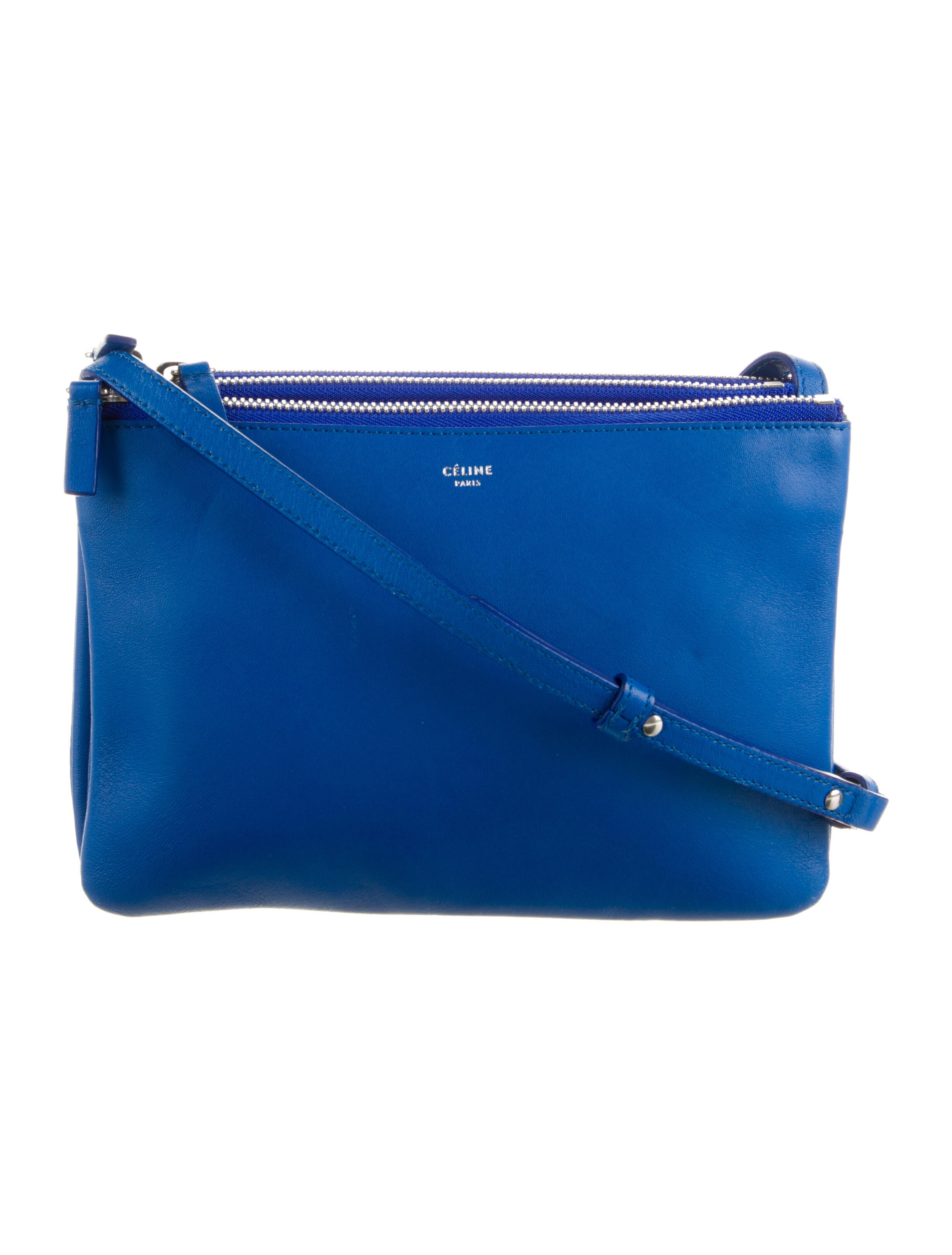 Celine Python Small Trio Crossbody Bag - Blue Crossbody Bags, Handbags - CEL169140 | The RealReal