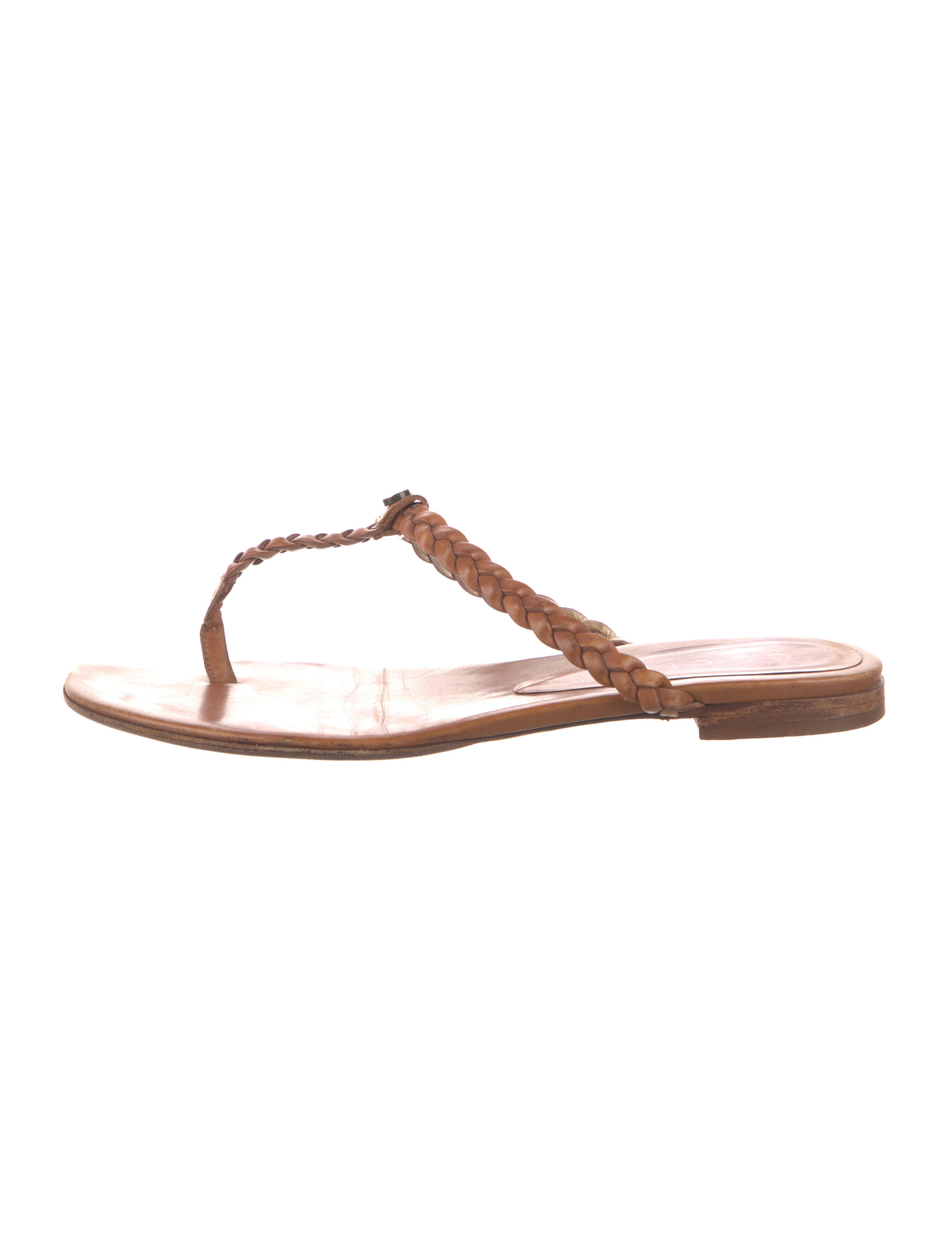 Celine Leather Braided Accents Slides - Brown Sandals, Shoes ...