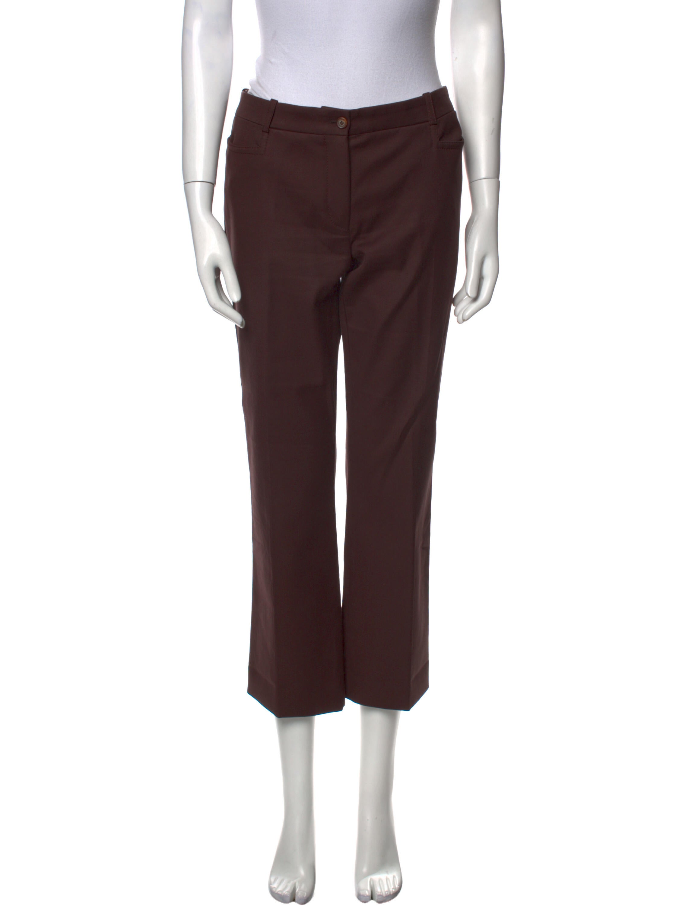 Celine Céline Flared Leather pants - Brown, 9" Rise Pants, Clothing ...
