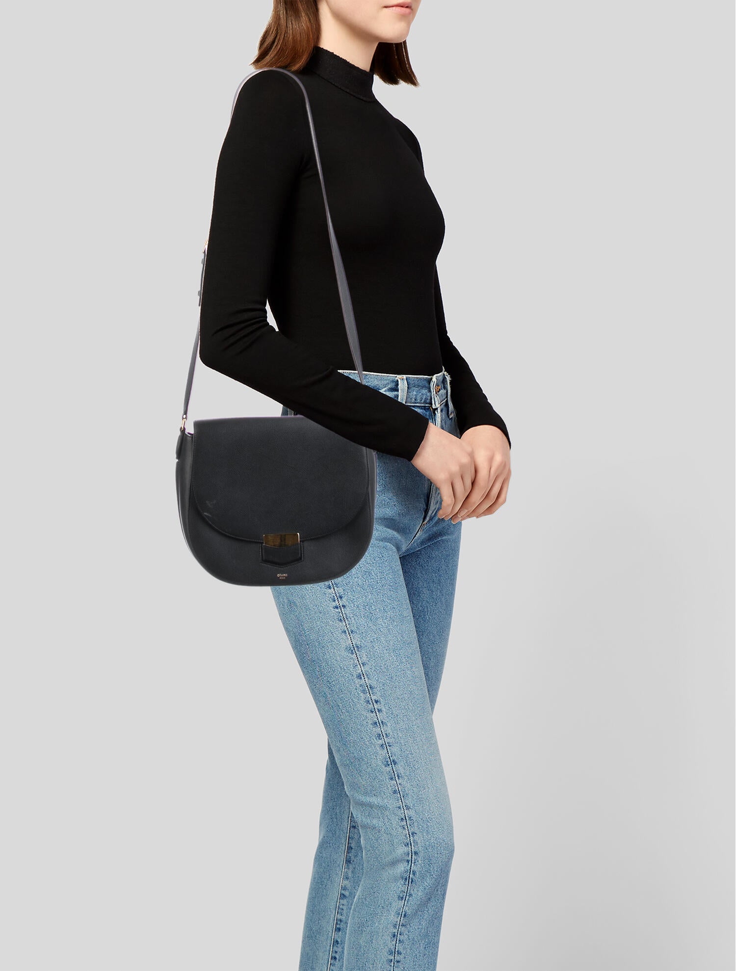 Celine Medium Trotteur Crossbody Bag - Black Crossbody Bags, Handbags ...