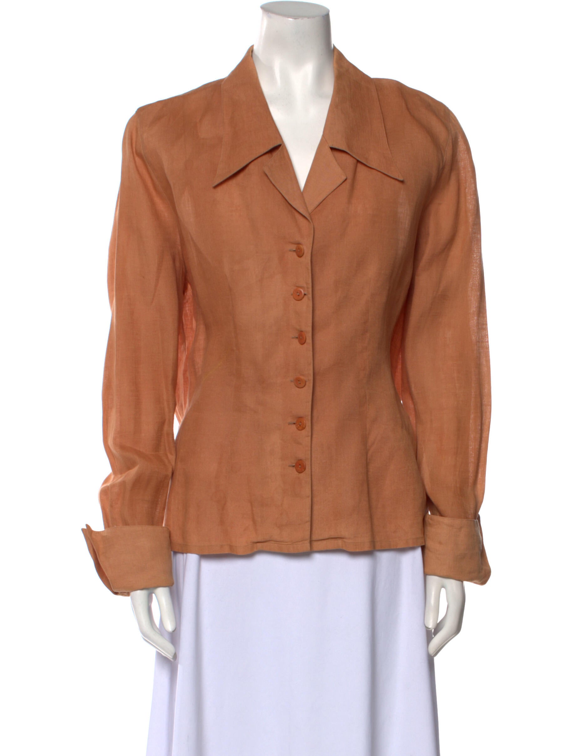 Celine Vintage Late 1980's - Early 1990's Button-Up Top - Neutrals Tops ...