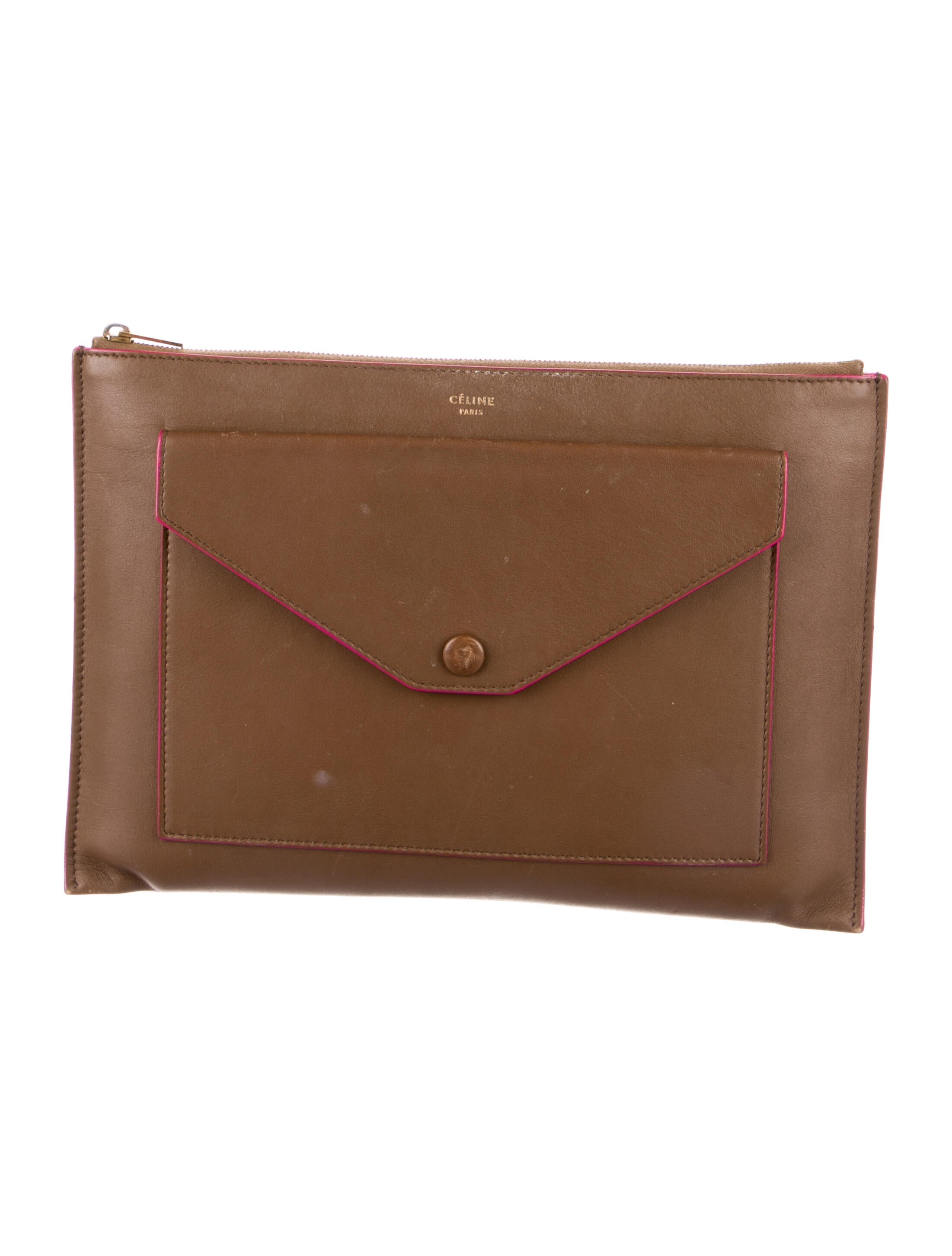 Celine Céline Pocket Clutch - Brown Clutches, Handbags - CEL32016 | The ...