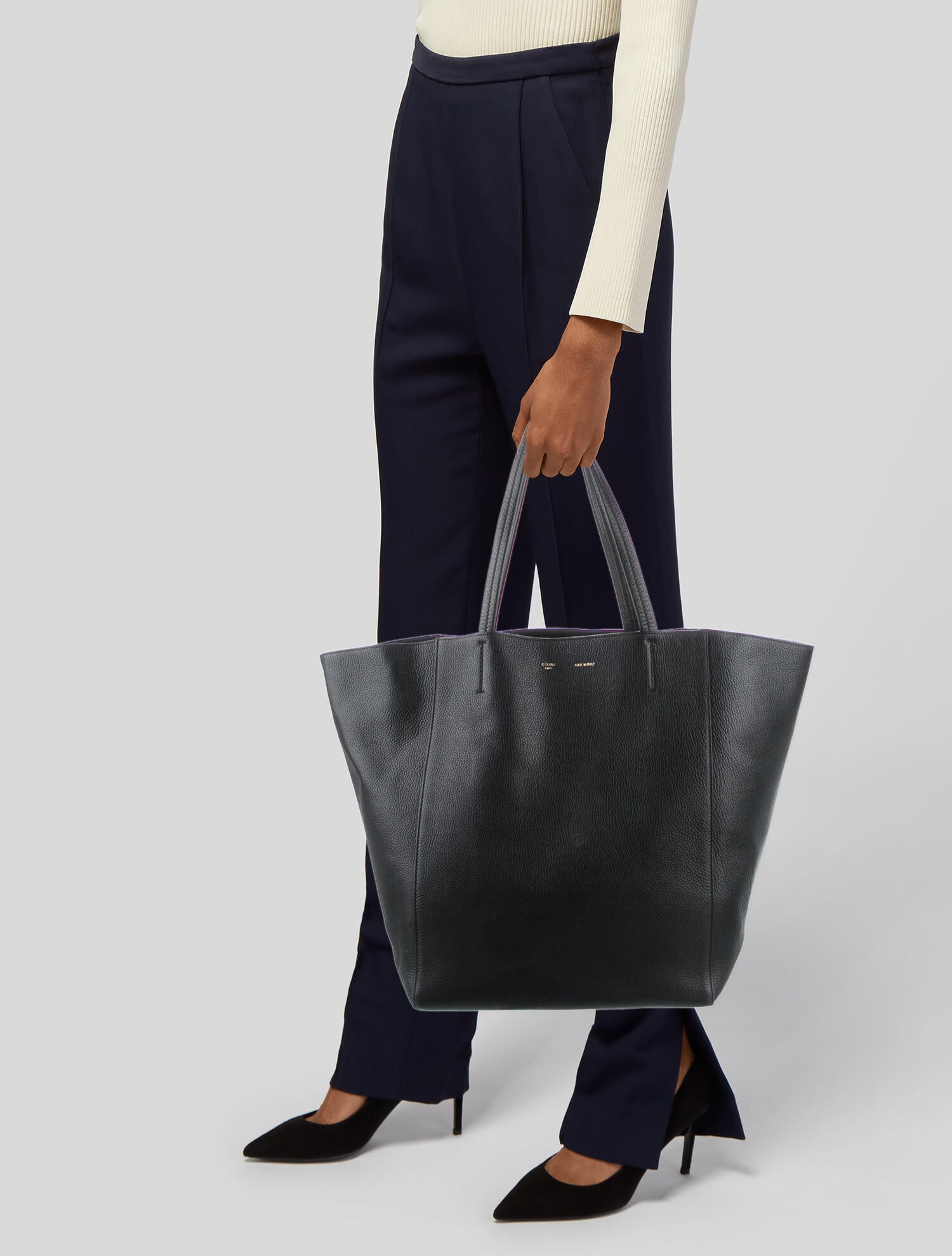Celine Céline Cabas Phantom Tote w/ Belt - Black Totes, Handbags ...