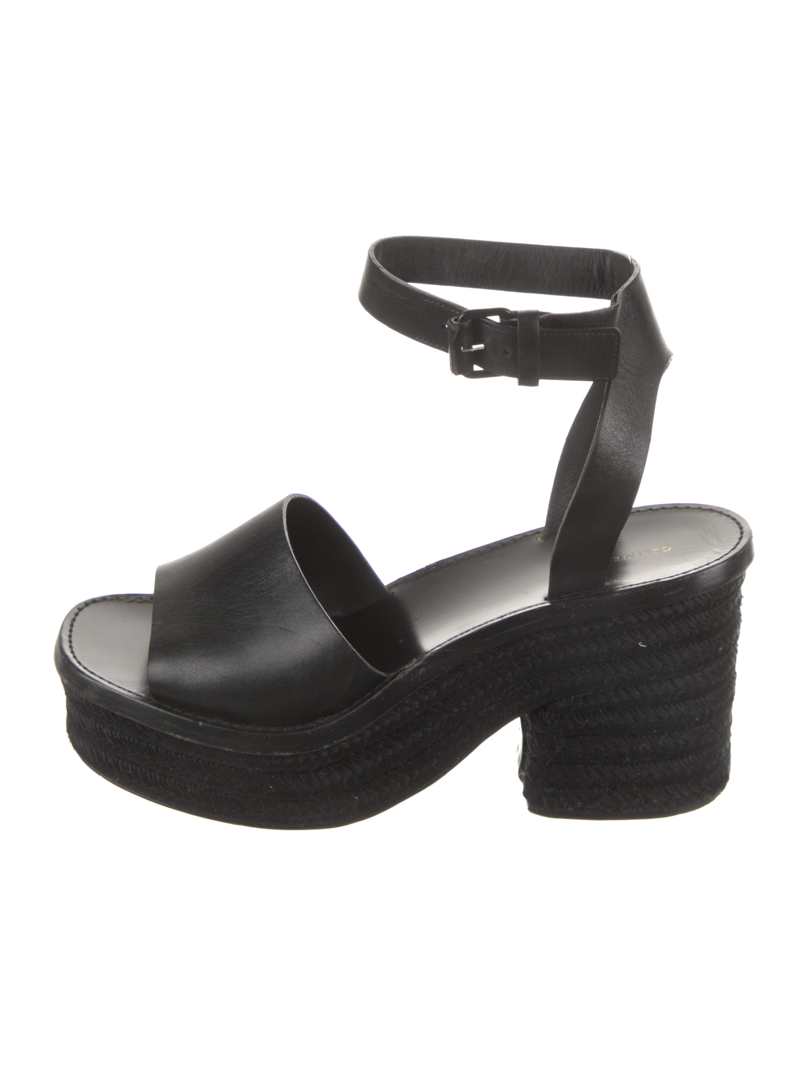 Celine Céline Leather Slide Sandals - Black Sandals, Shoes - CEL53895 ...