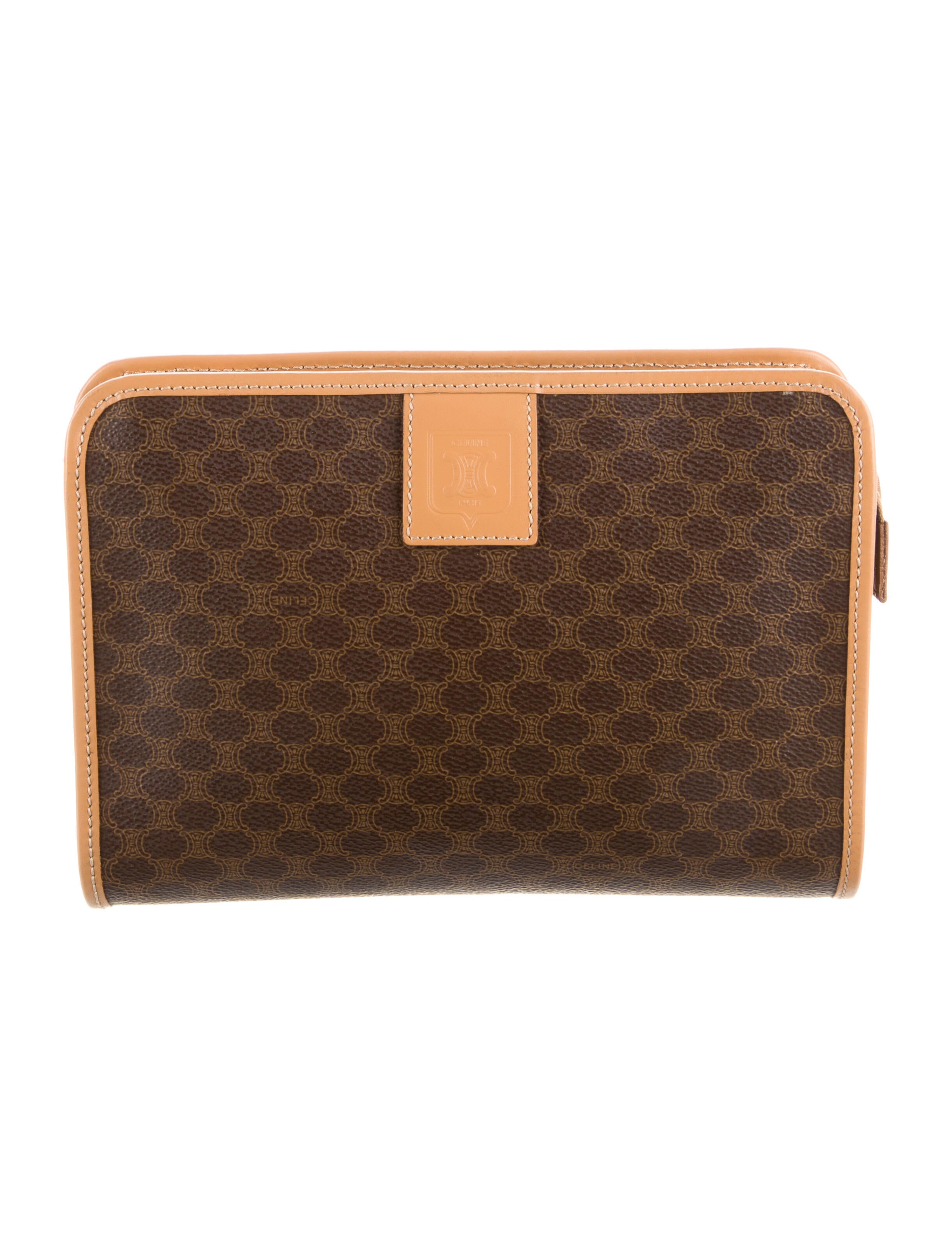 Celine Vintage Macadam Clutch - Brown Clutches, Handbags - CEL235982 ...