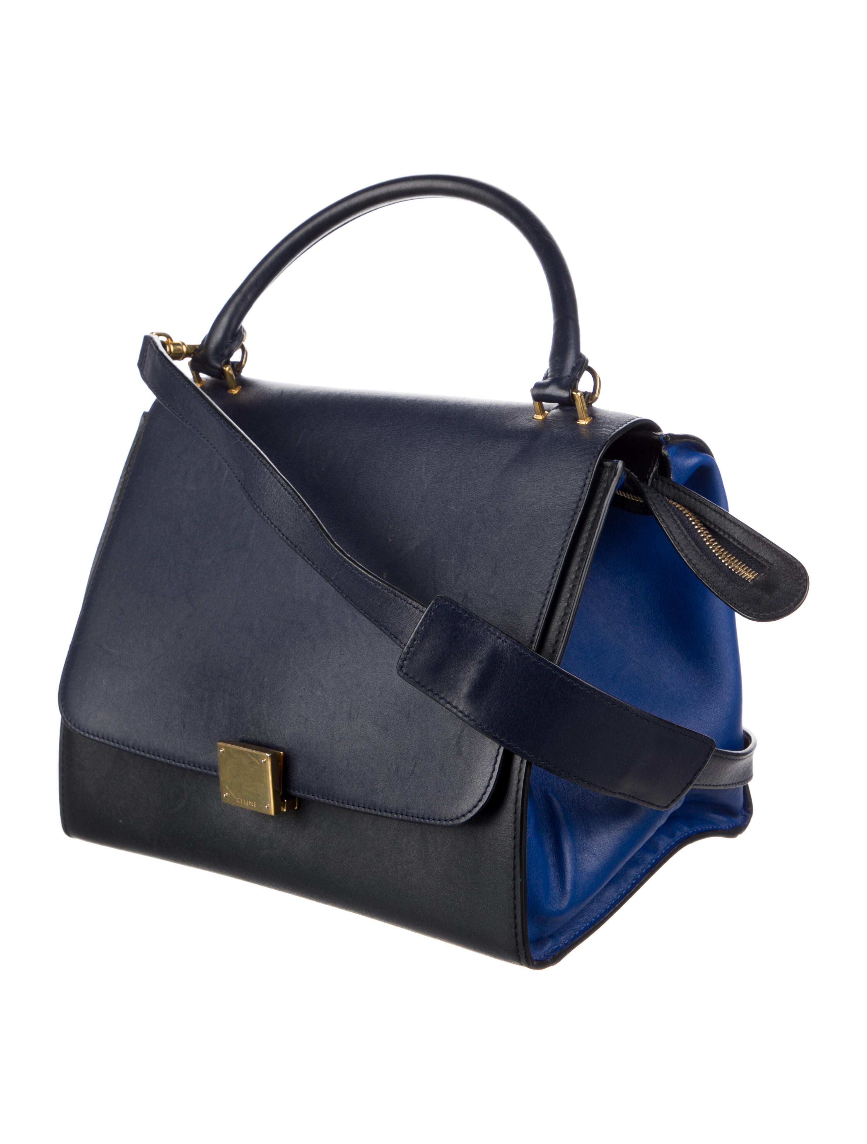 Celine Céline Medium Trapeze Bag - Blue Handle Bags, Handbags ...