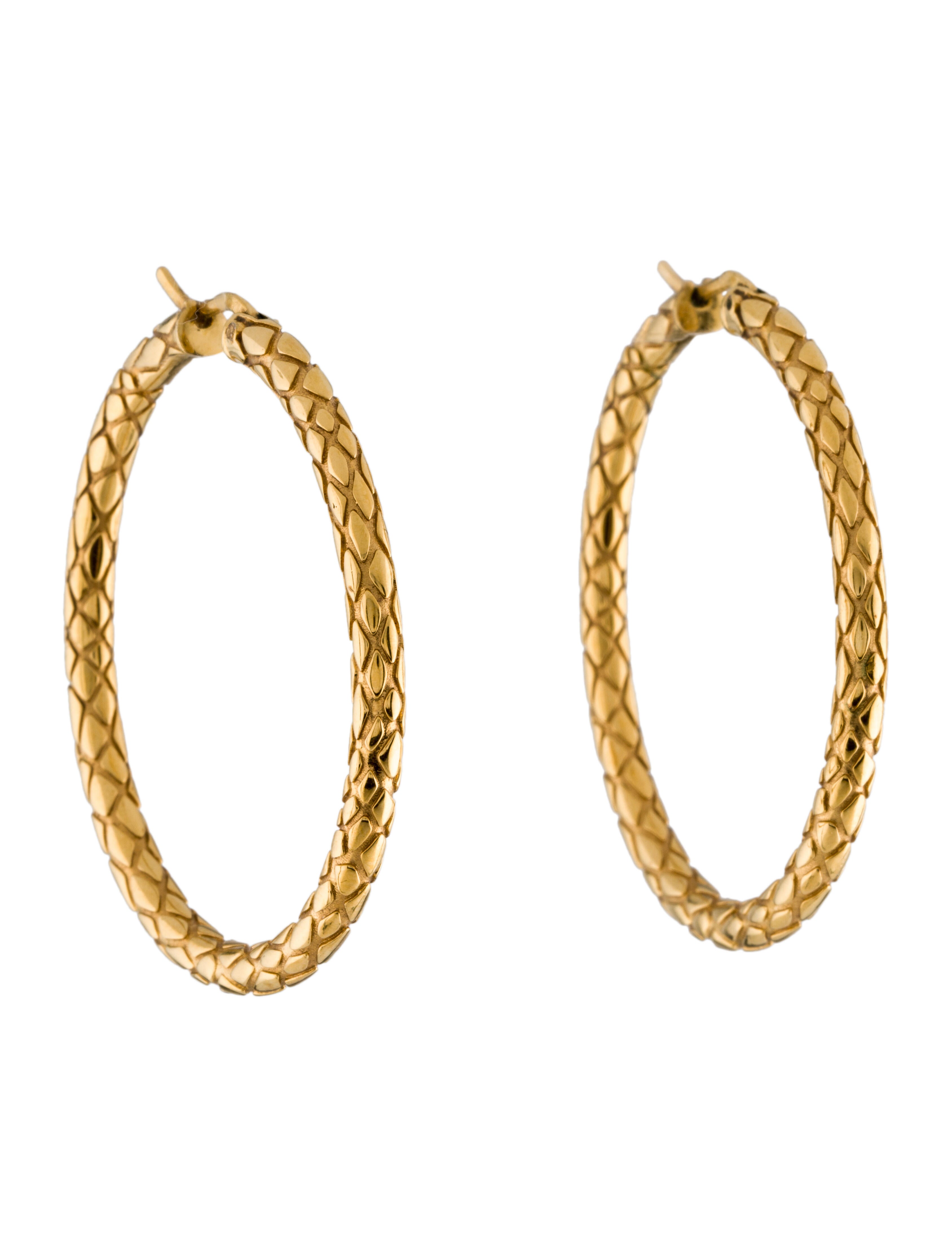 Celine Crystal Snake Hoop Earrings - Brass Hoop, Earrings - CEL212481 ...