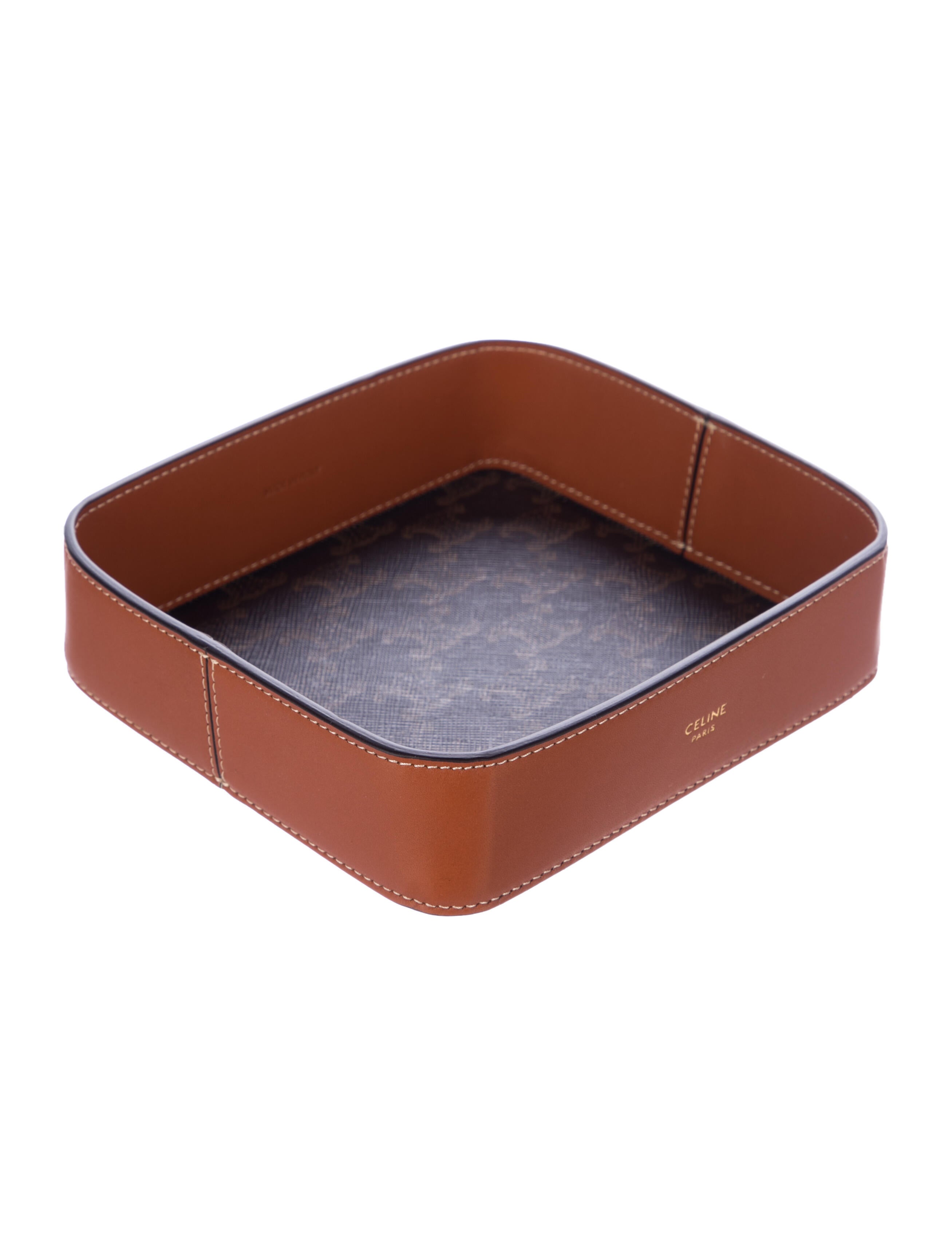 Celine Leather Catchall Tray - Brown Decorative Accents, Decor ...