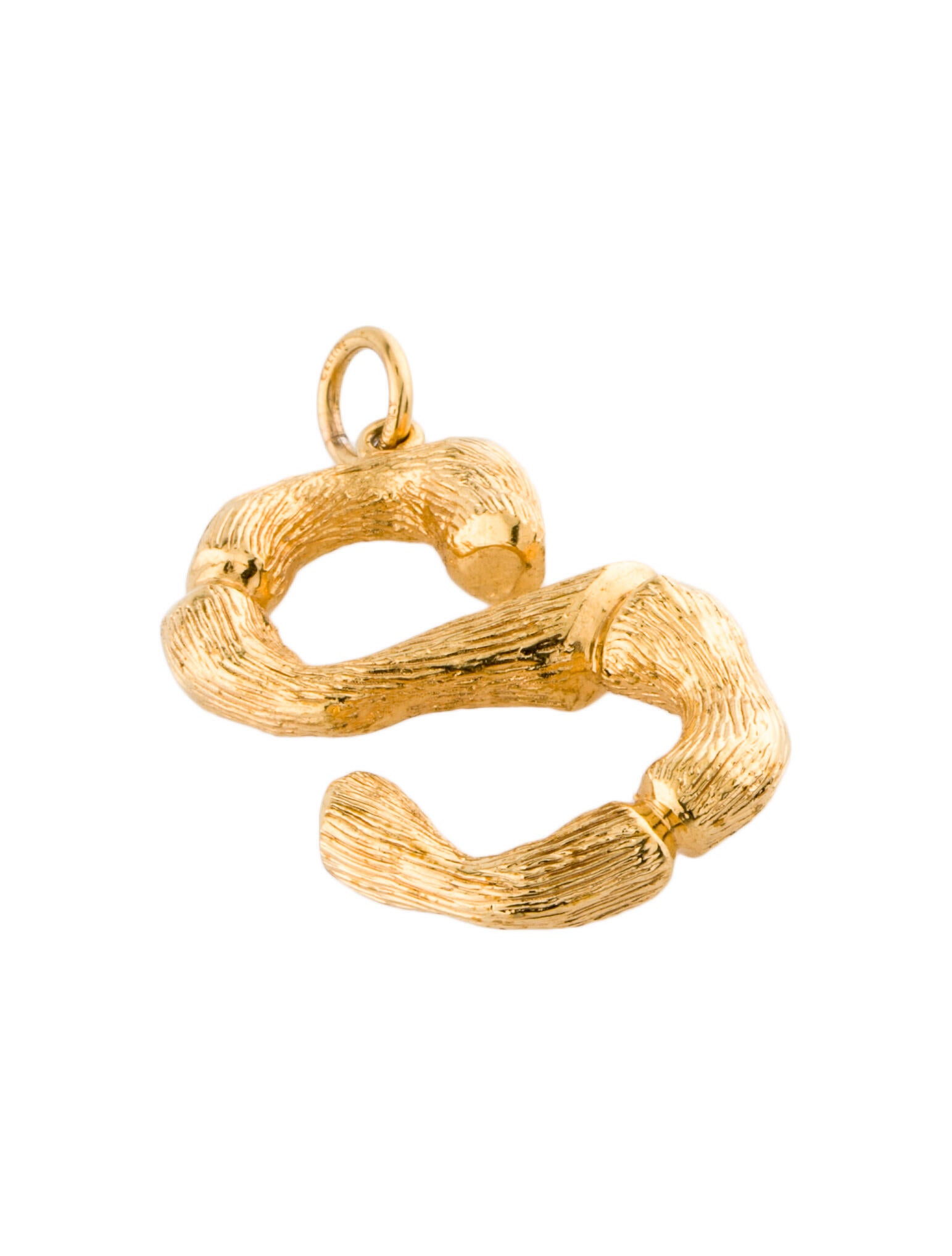 Celine Bamboo Alphabet 'S' Pendant - Brass Pendant Necklace, Necklaces ...