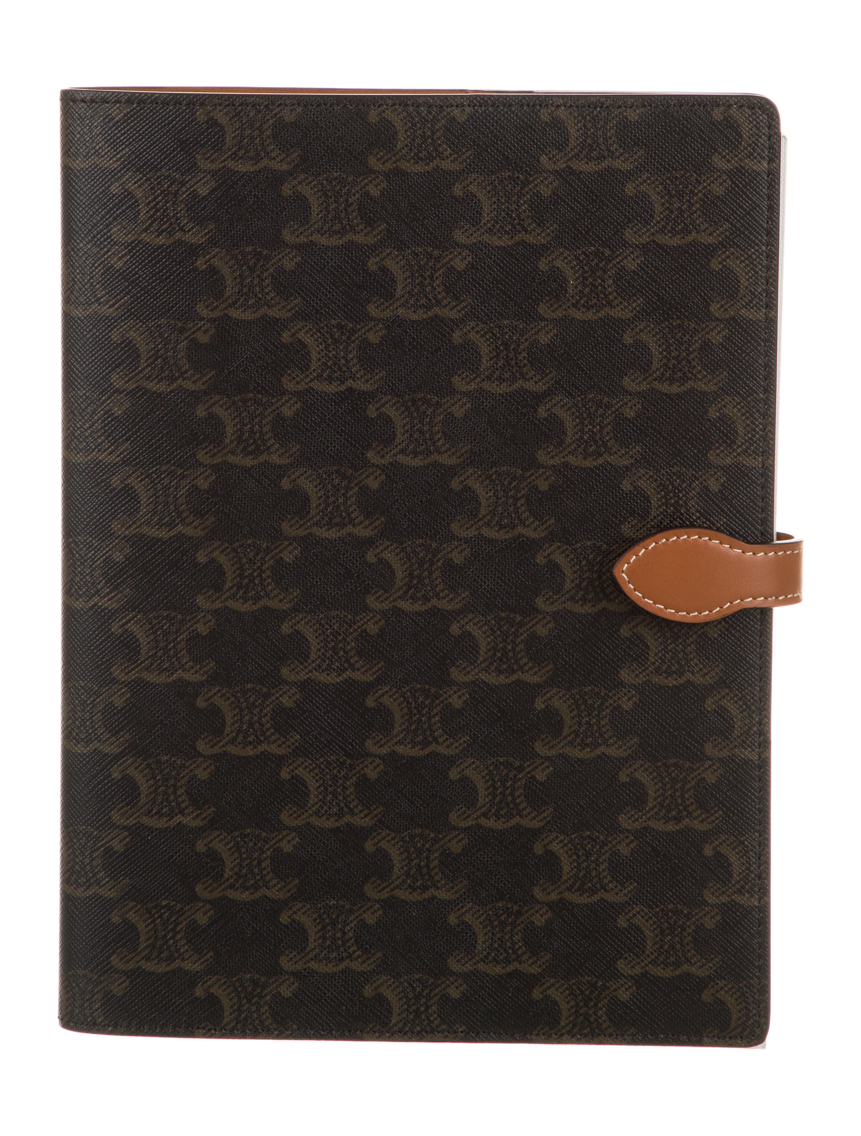 Celine Triomphe Medium Notebook Cover - Brown Books, Stationery & Pens ...