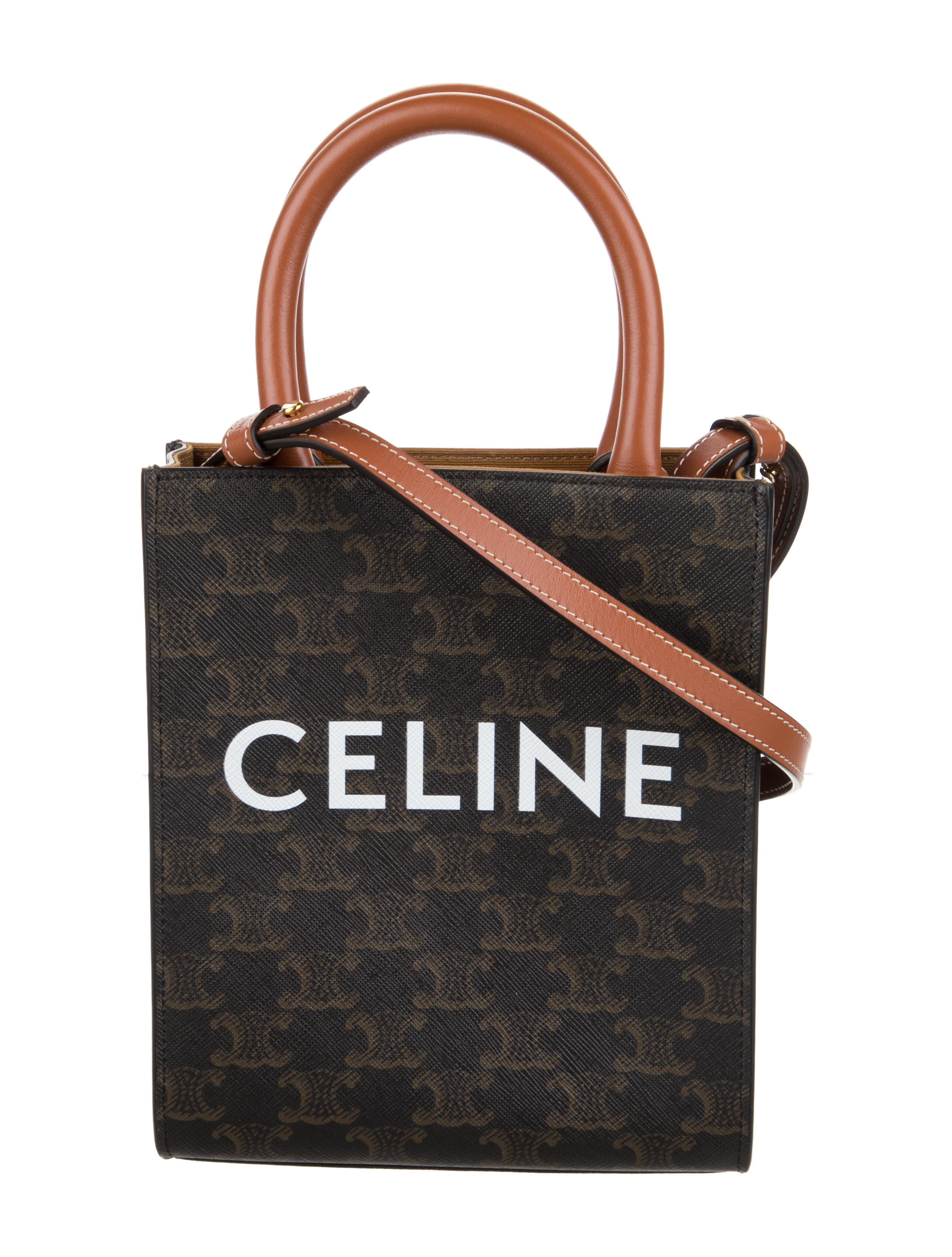 Celine Triomphe Large Vertical Cabas - Black Totes, Handbags ...