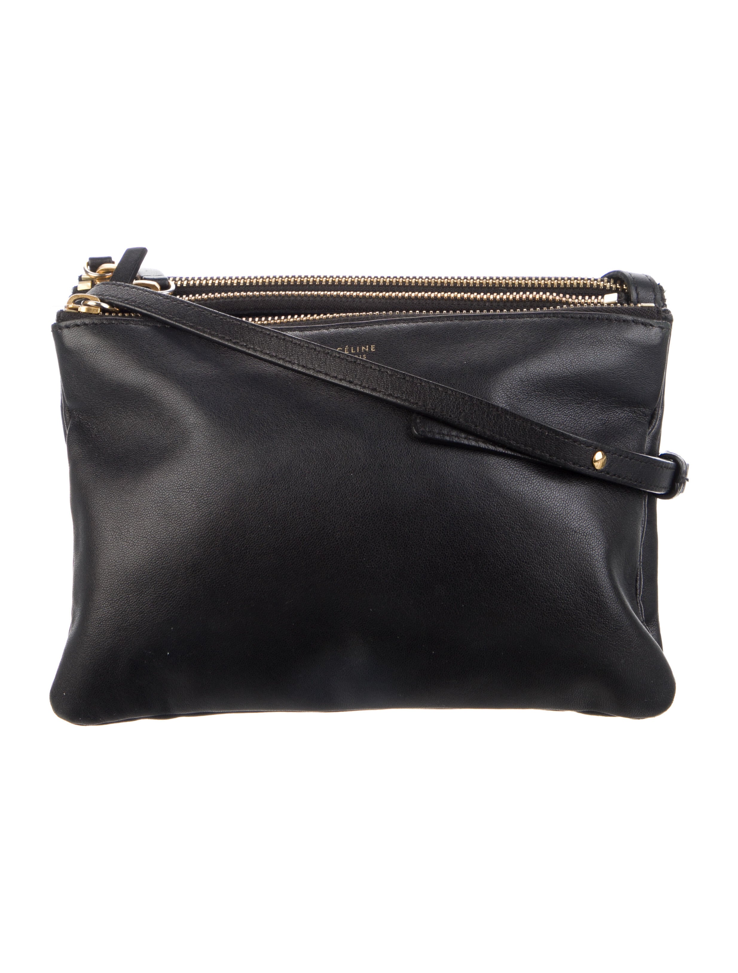 Celine Calfskin Trifold Clutch on Chain Bag - Black Crossbody Bags ...