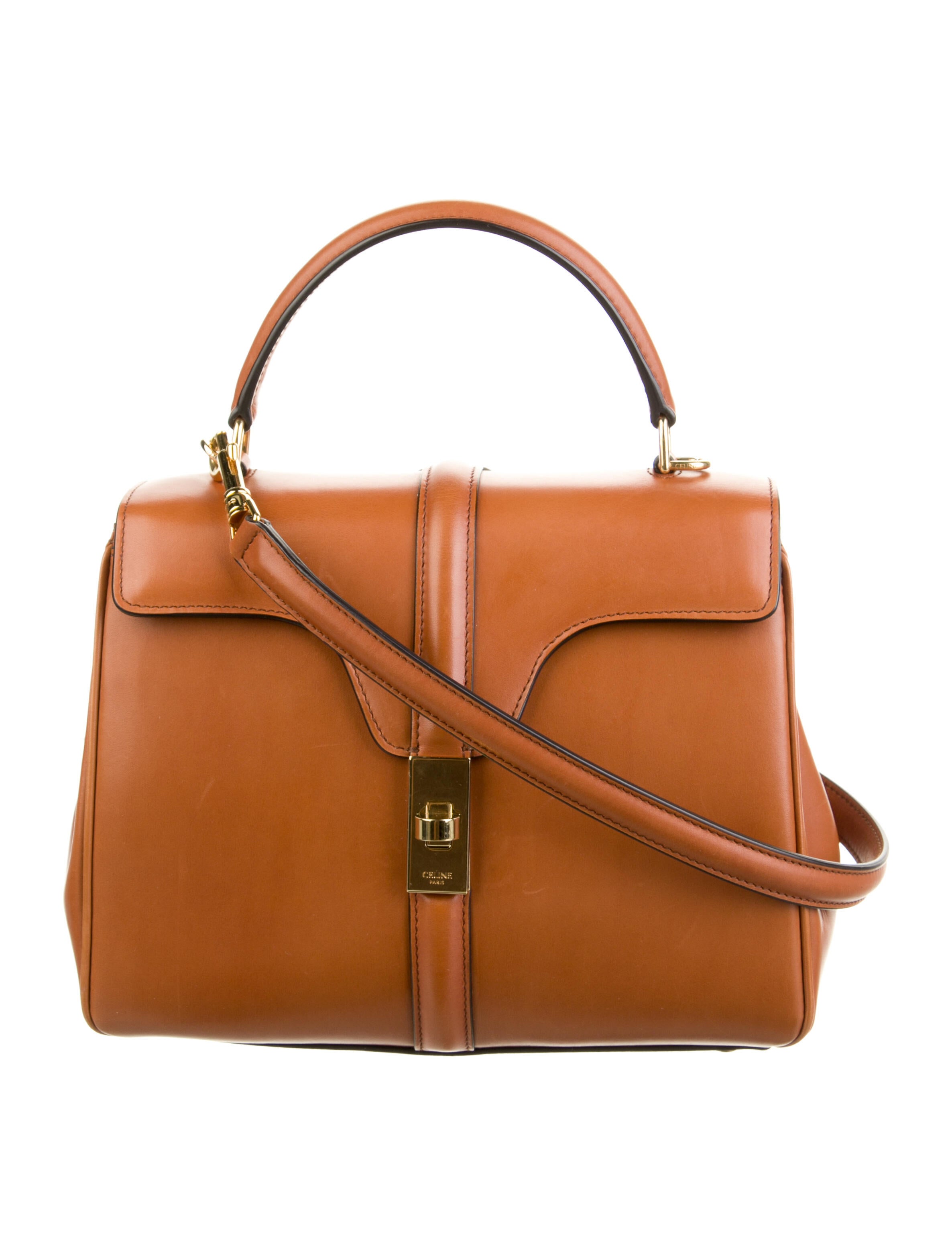 Celine 2019 Small 16 Bag w Strap Neutrals Handle Bags Handbags CEL249222 The RealReal