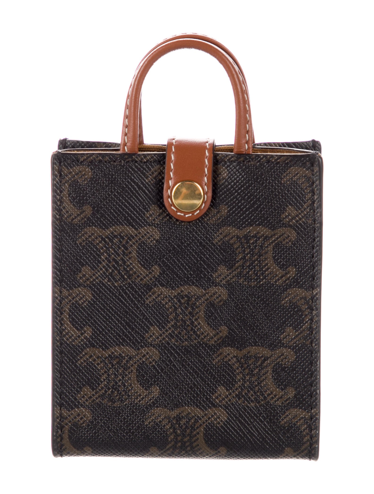 Celine 2021 Triomphe Micro Vertical Cabas KeyChain - Black Bag ...