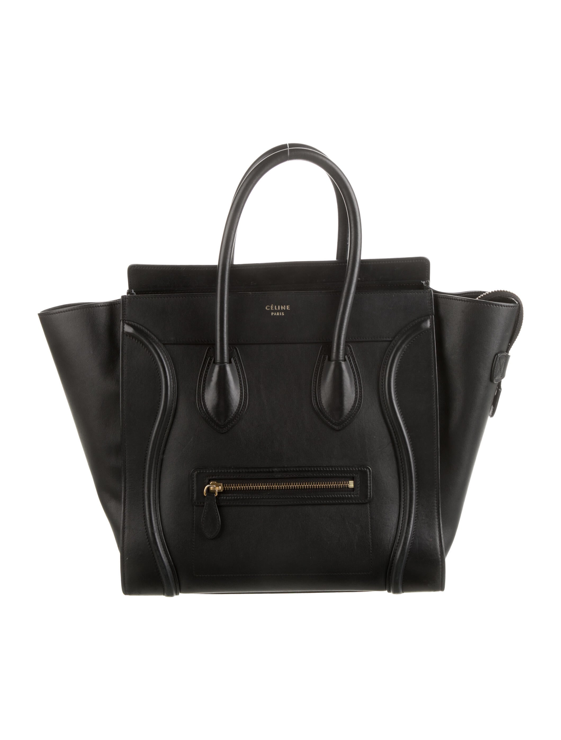 Celine Leather Curved Tote Bag - Black Totes, Handbags - CEL228260 ...