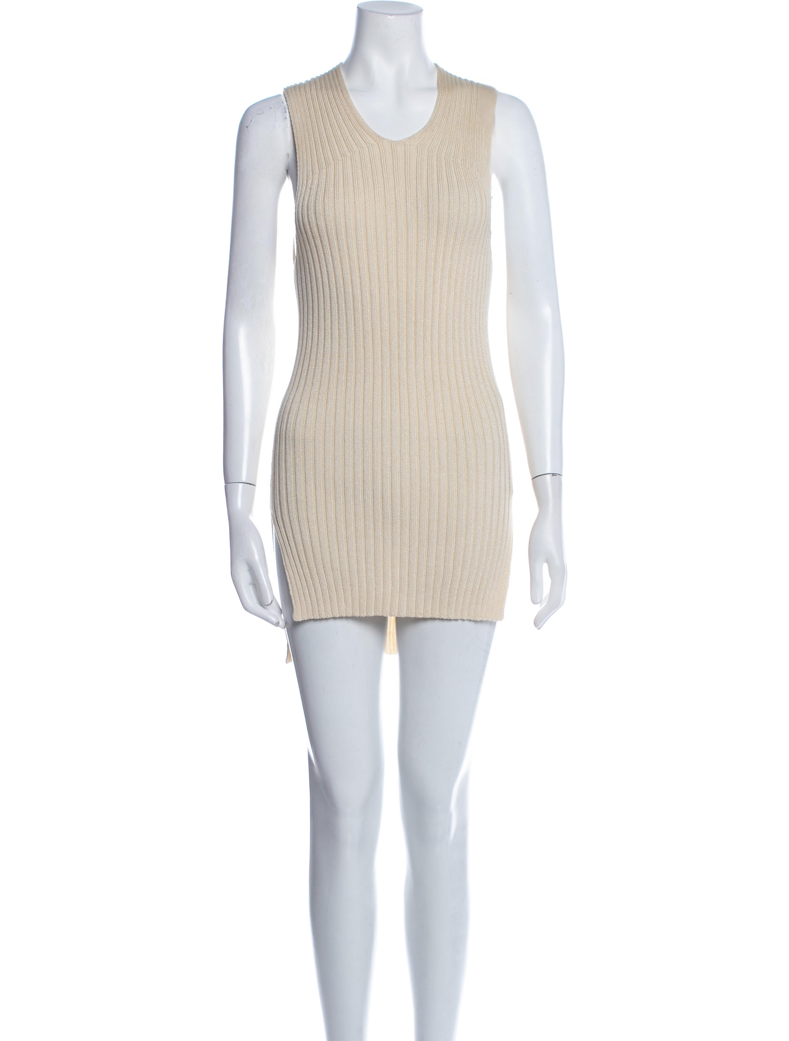 Celine Scoop Neck Mini Dress - Neutrals Dresses, Clothing - CEL255458 ...