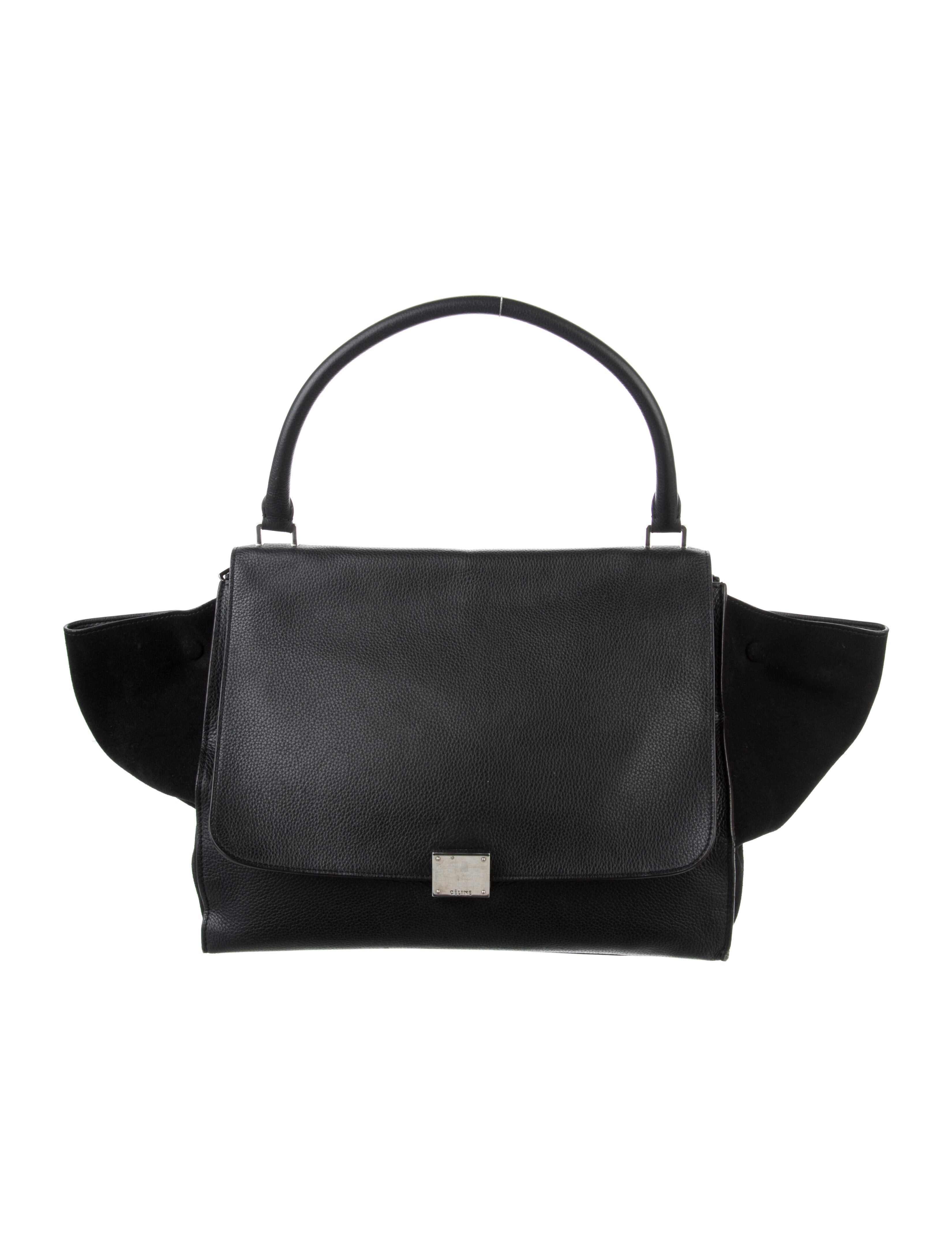Celine Calfskin Tri Color Trapeze Handle Bag - Black Handle Bags ...