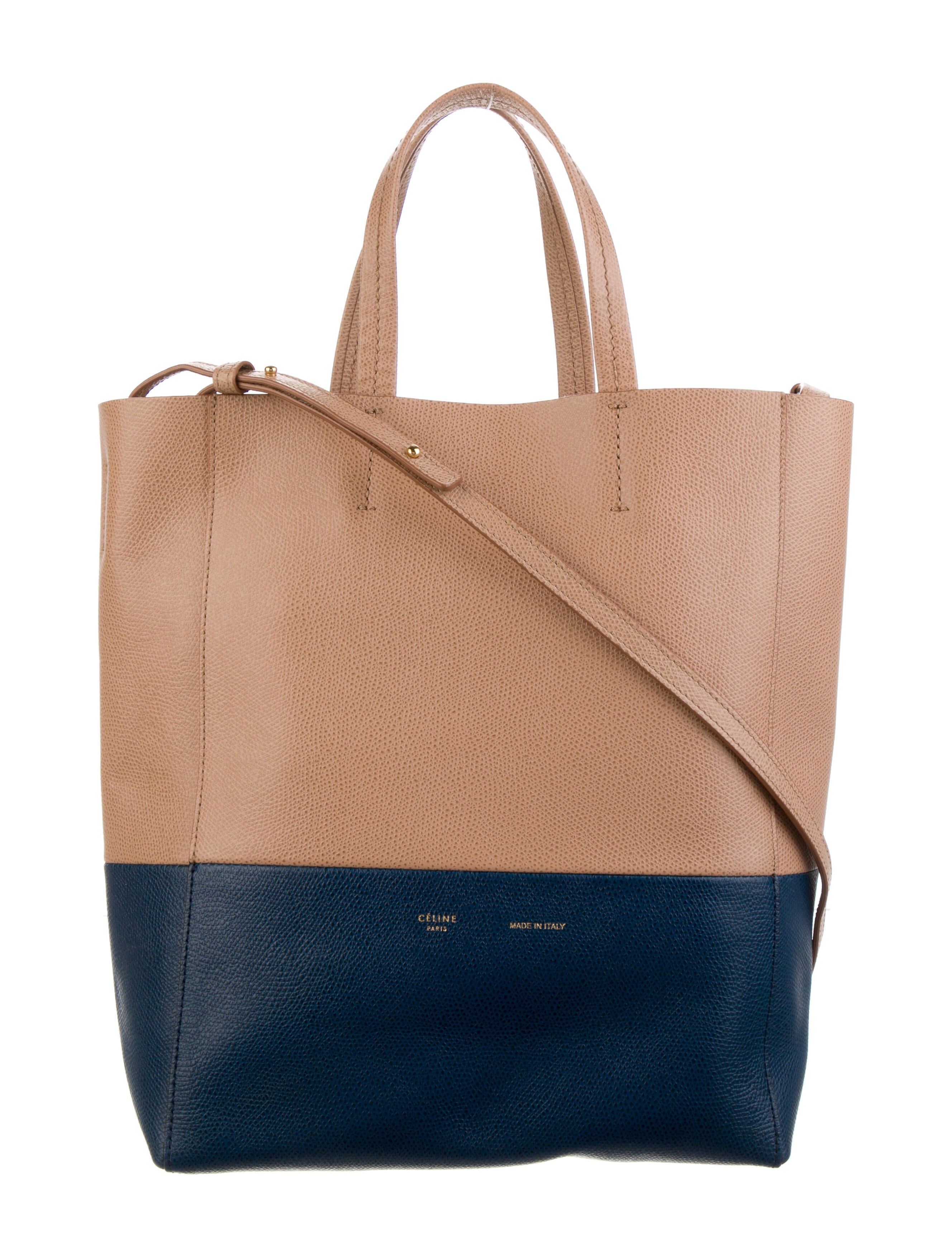 Celine Small Bicolor Vertical Cabas Tote w/ Strap - Neutrals Totes ...