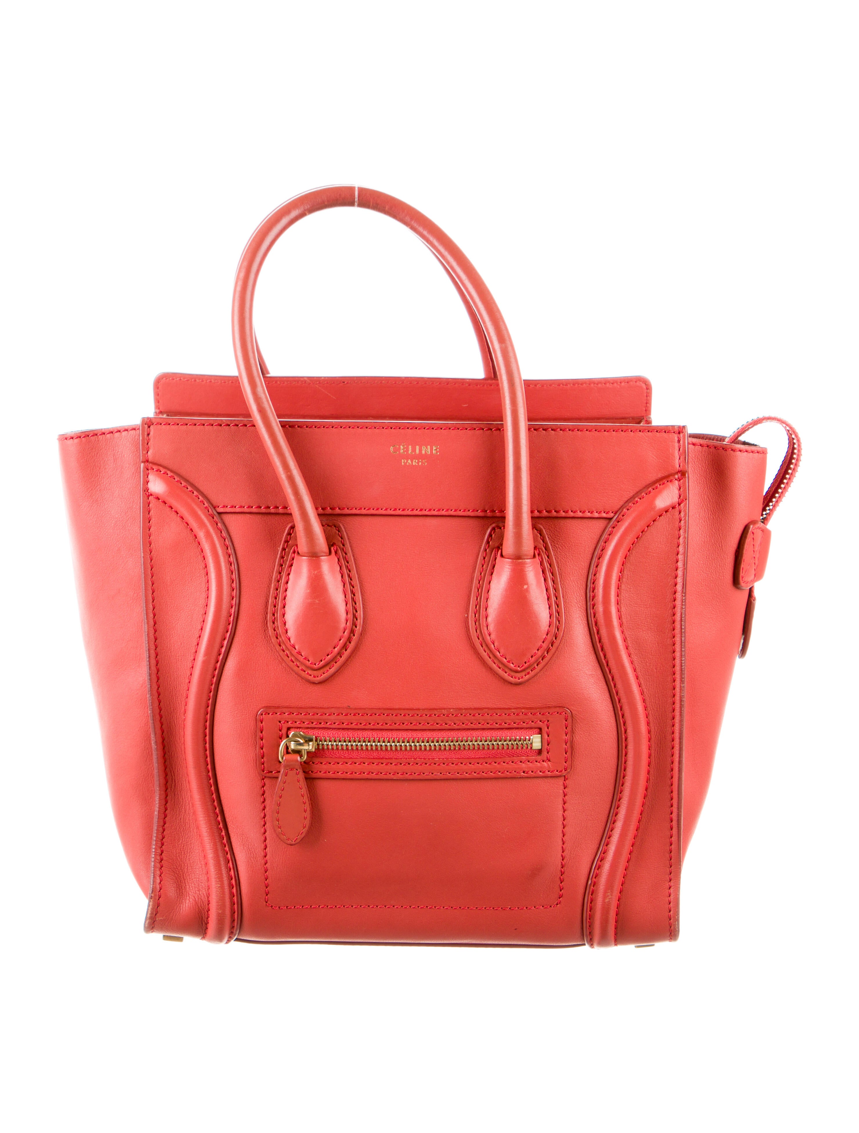 Celine Micro Luggage Tote Bag - Red Totes, Handbags - CEL256162 | The ...