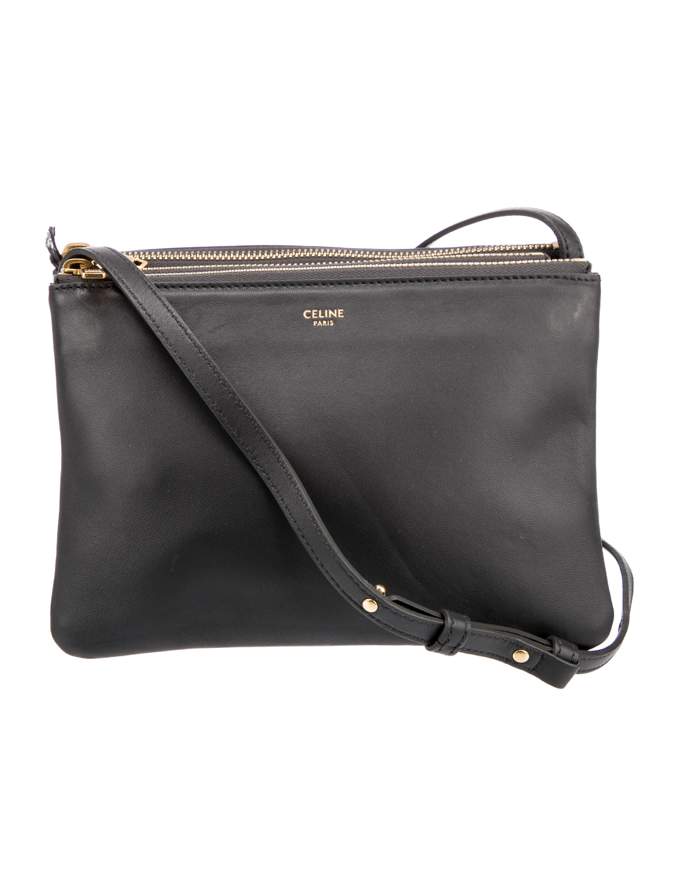 Celine Small Trio Crossbody Bag - Grey Crossbody Bags, Handbags - CEL262530 | The RealReal