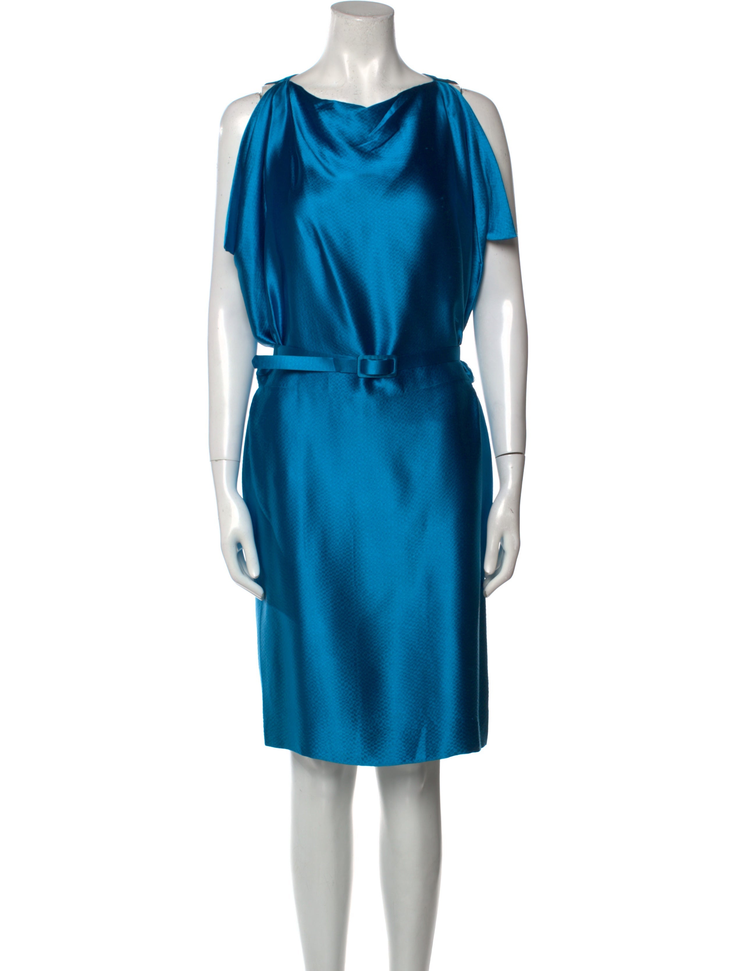 Celine Silk Knee-Length Dress - Blue Dresses, Clothing - CEL262788 ...