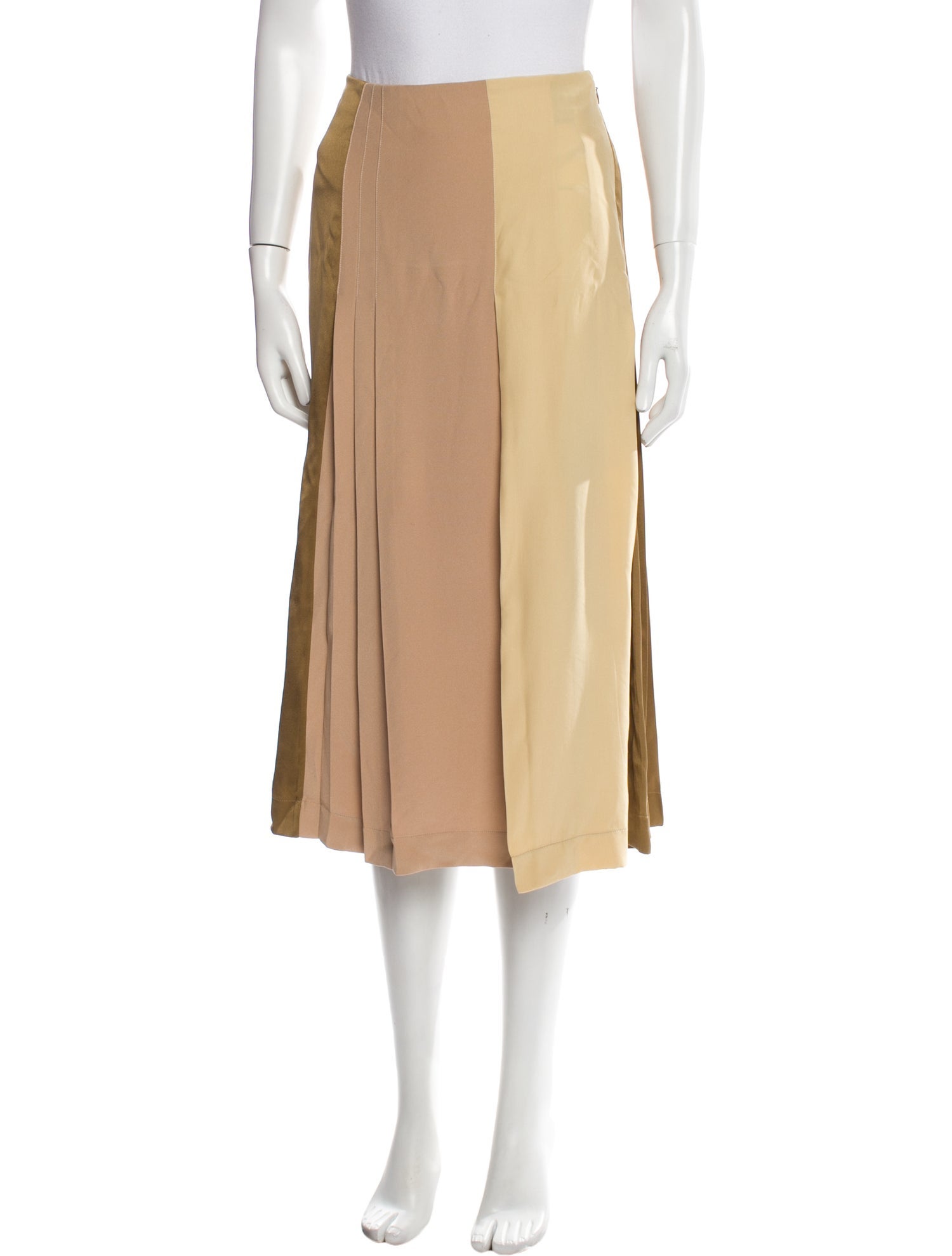 Celine Silk Midi Length Skirt - Neutrals Skirts, Clothing - CEL266912 ...