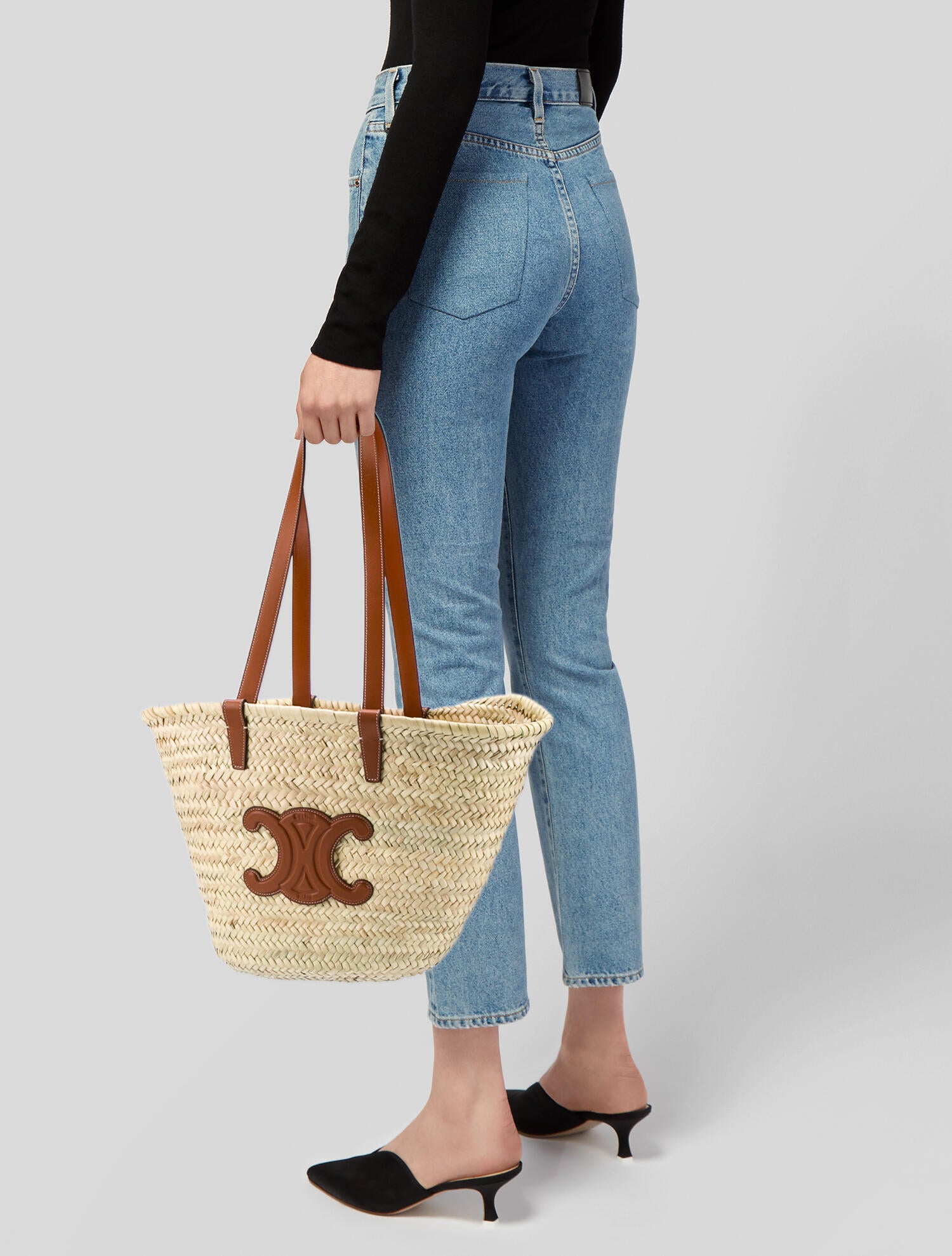 Celine Raffia Large Triomphe Panier Tote - Neutrals Totes, Handbags ...