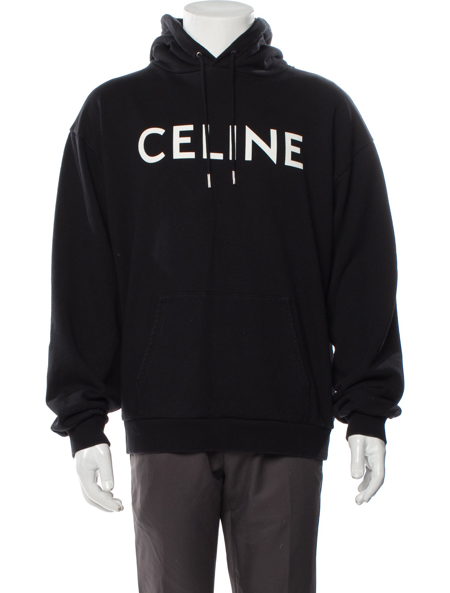Celine Graphic Print Crew Neck Hoodie - Black Sweatshirts & Hoodies ...