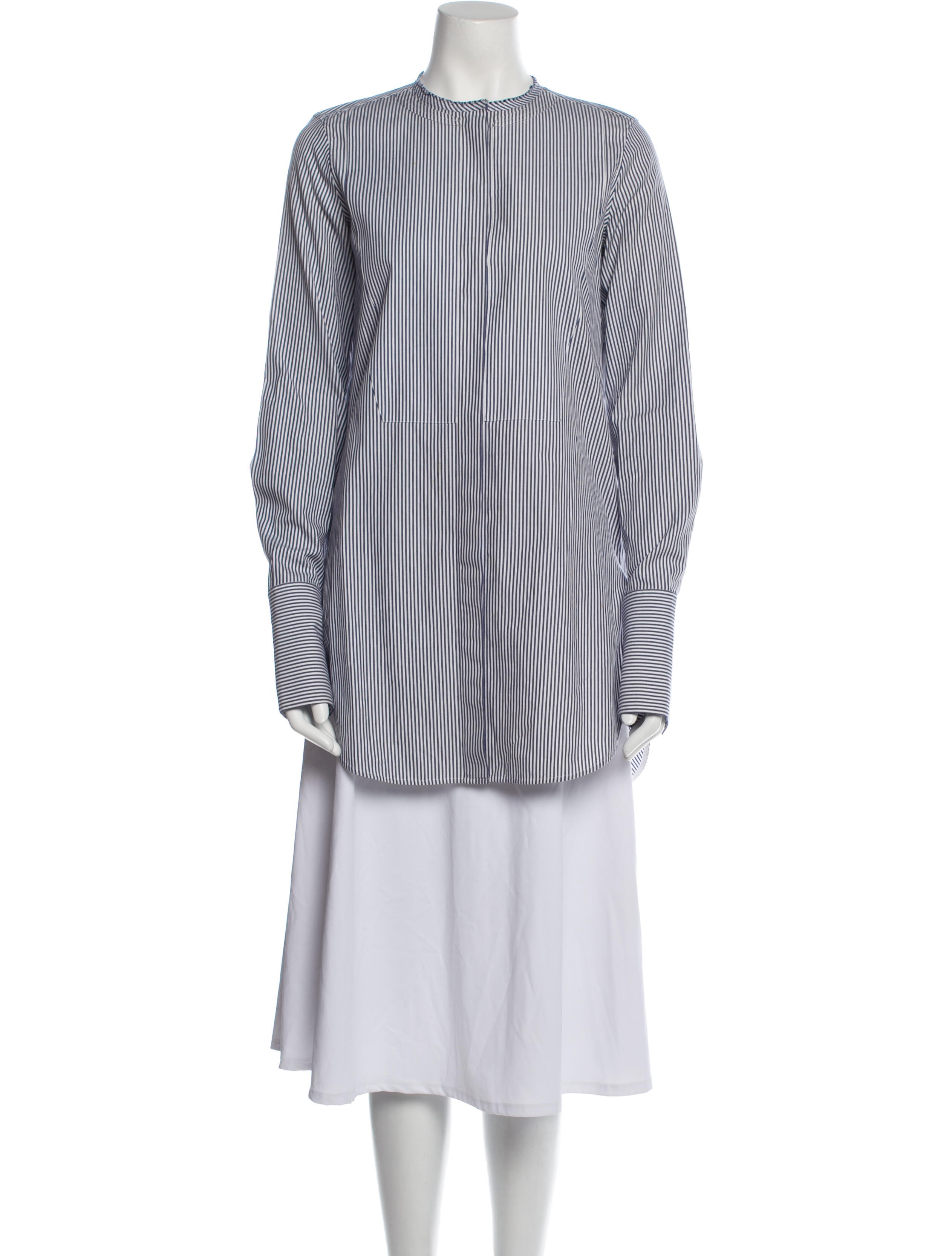 Celine Striped Crew Neck Tunic - Blue Tops, Clothing - CEL273322 | The RealReal