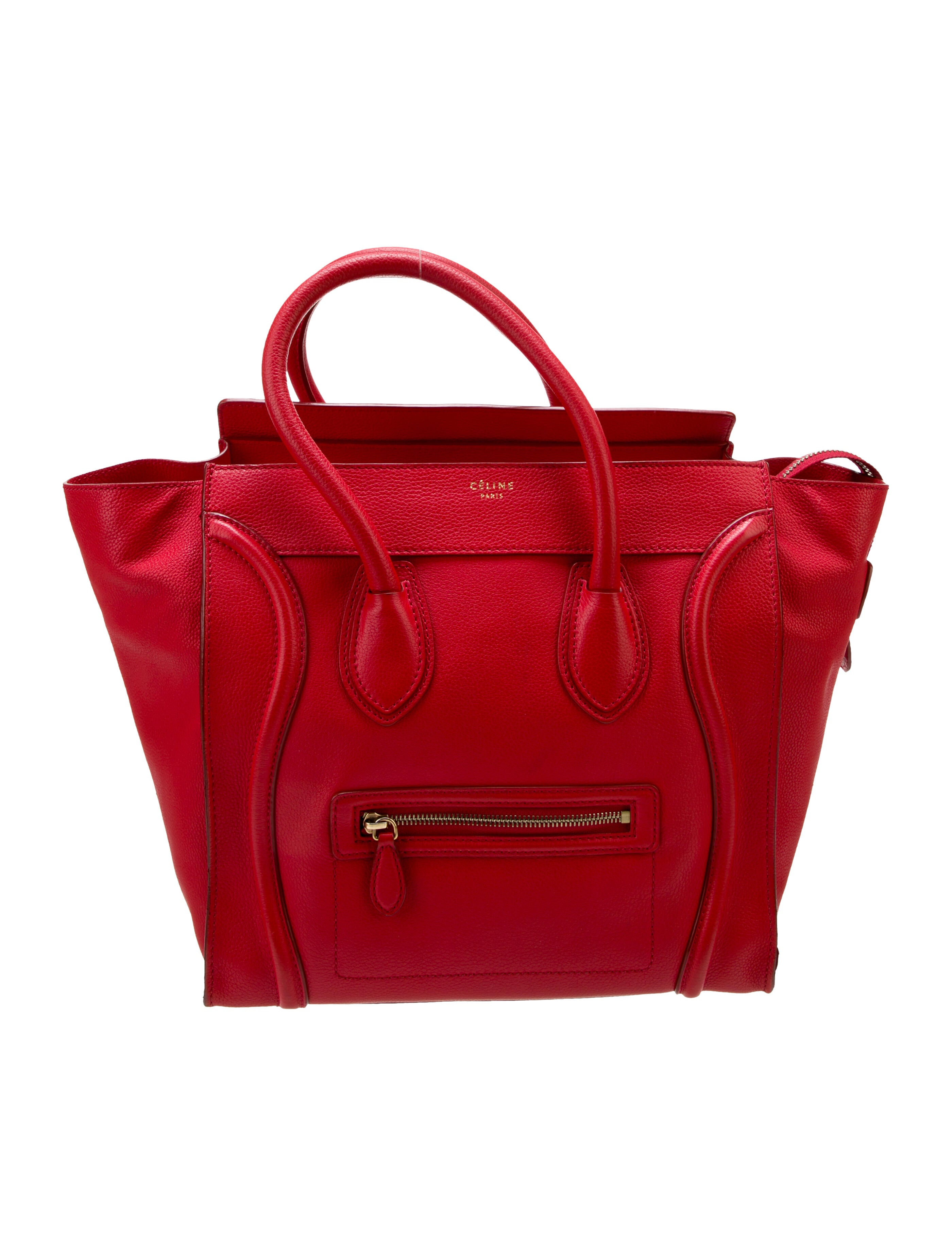 Celine Mini Luggage Tote - Red Totes, Handbags - CEL274176 | The RealReal