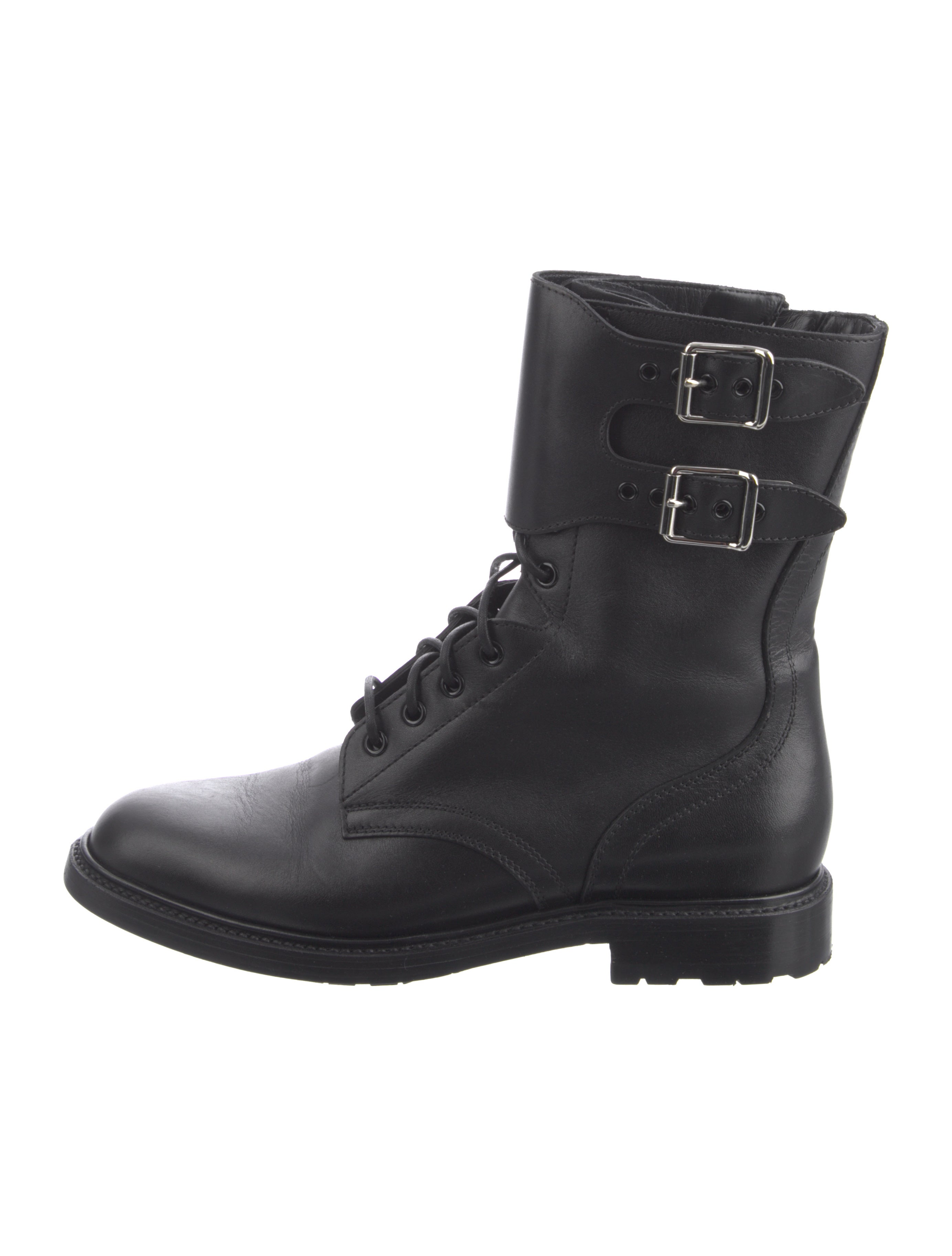 Celine Leather Combat Boots - Black Boots, Shoes - CEL274347 | The RealReal