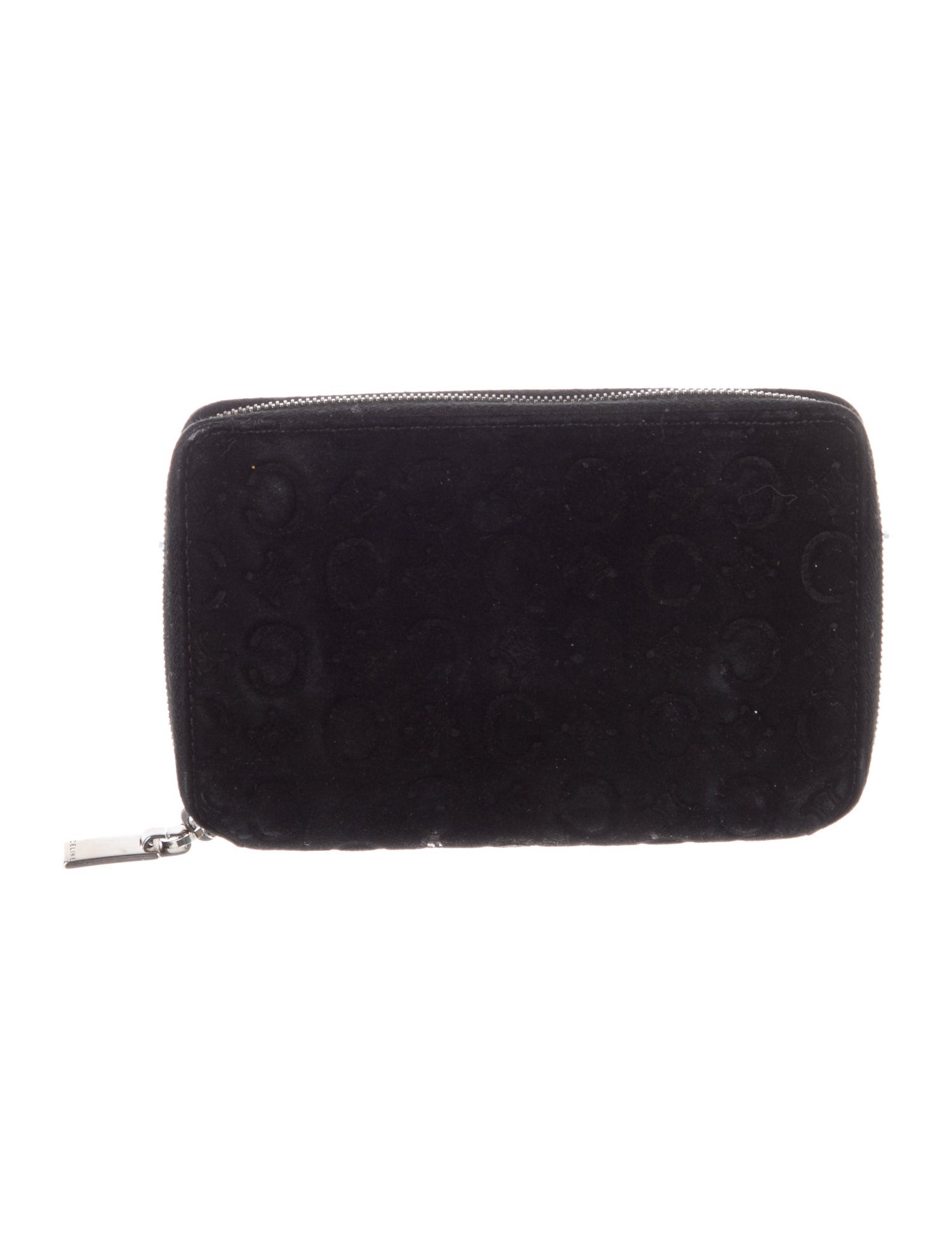 Celine Monogram Pattern Suede Continental Wallet - Black Wallets ...
