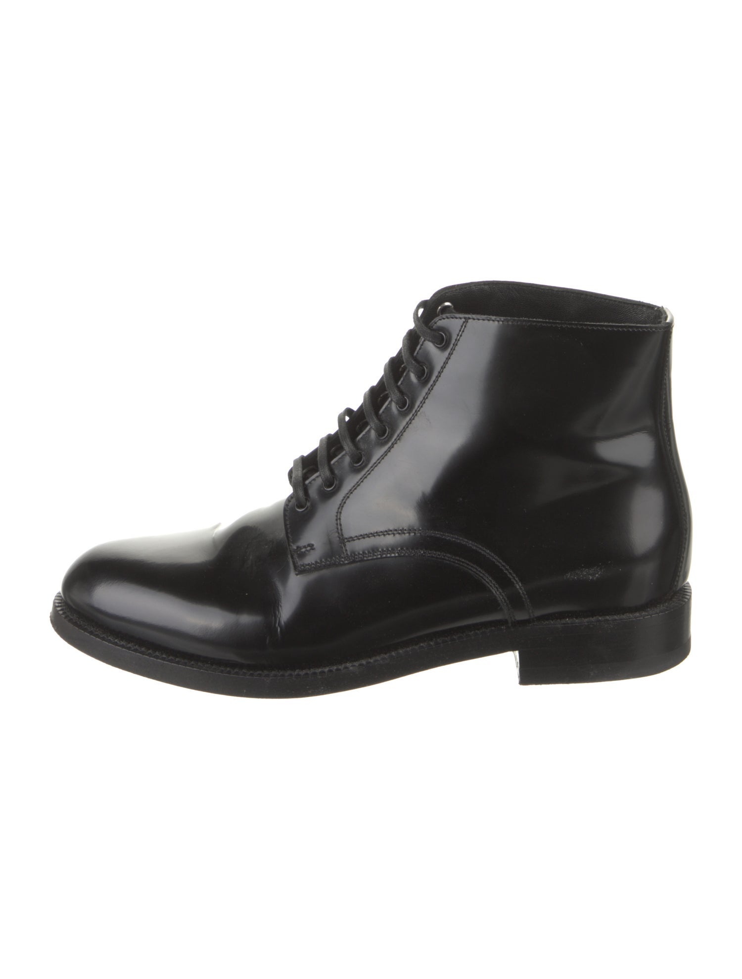 Celine Patent Leather Combat Boots - Black Boots, Shoes - CEL275087 ...