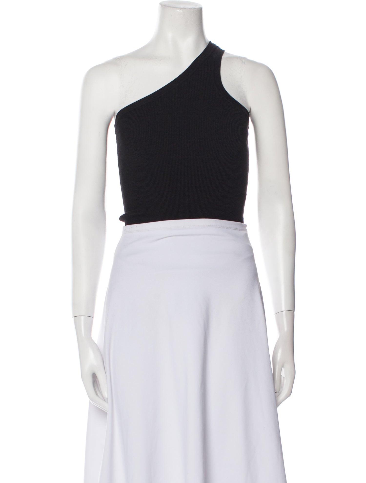 Celine One-Shoulder Sleeveless Crop Top - Black Tops, Clothing ...