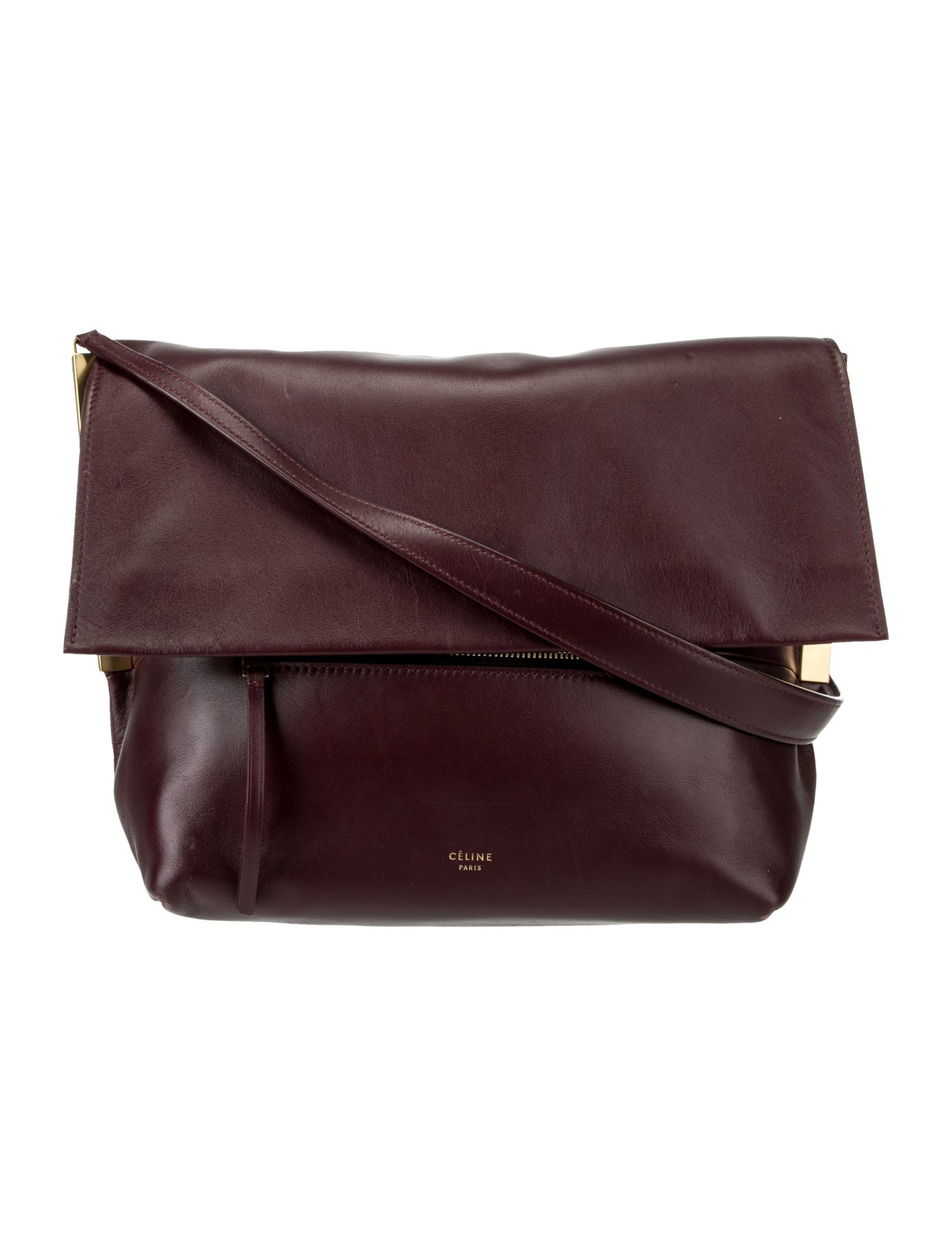 Celine Clasp Shoulder Bag - Burgundy Shoulder Bags, Handbags ...