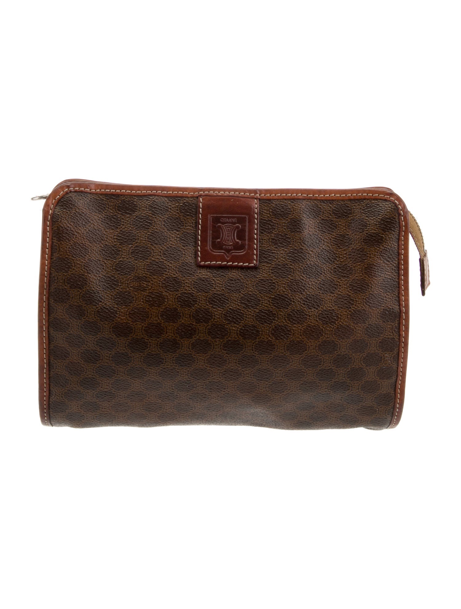 Celine Vintage Triomphe Print Clutch - Brown Clutches, Handbags ...
