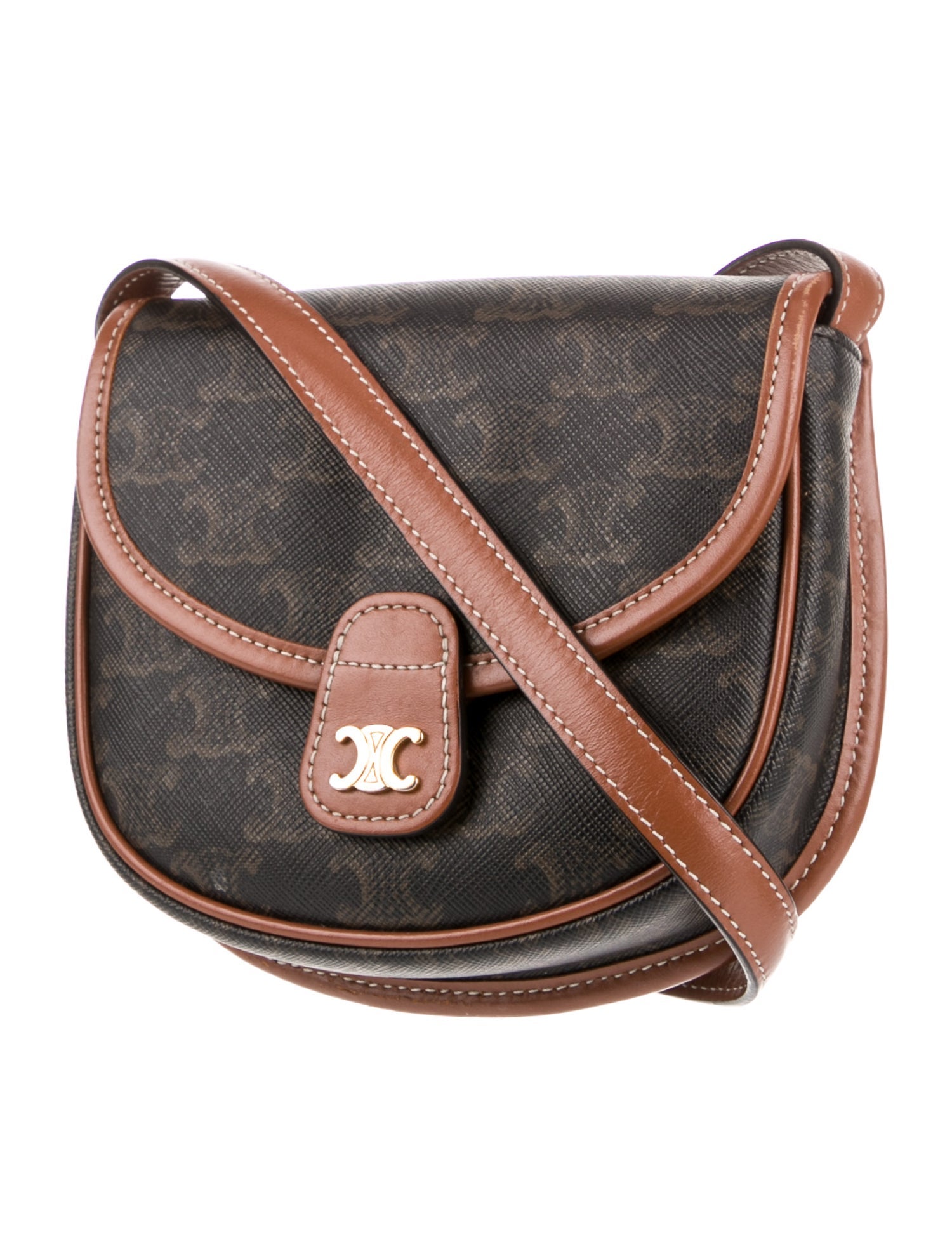 Celine 2021 Mini Triomphe Besace - Brown Crossbody Bags, Handbags ...