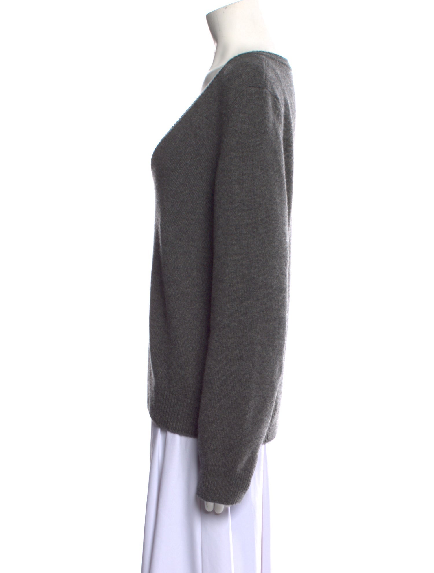 Celine Cashmere V-Neck Sweater - Grey Knitwear, Clothing - CEL277300 ...