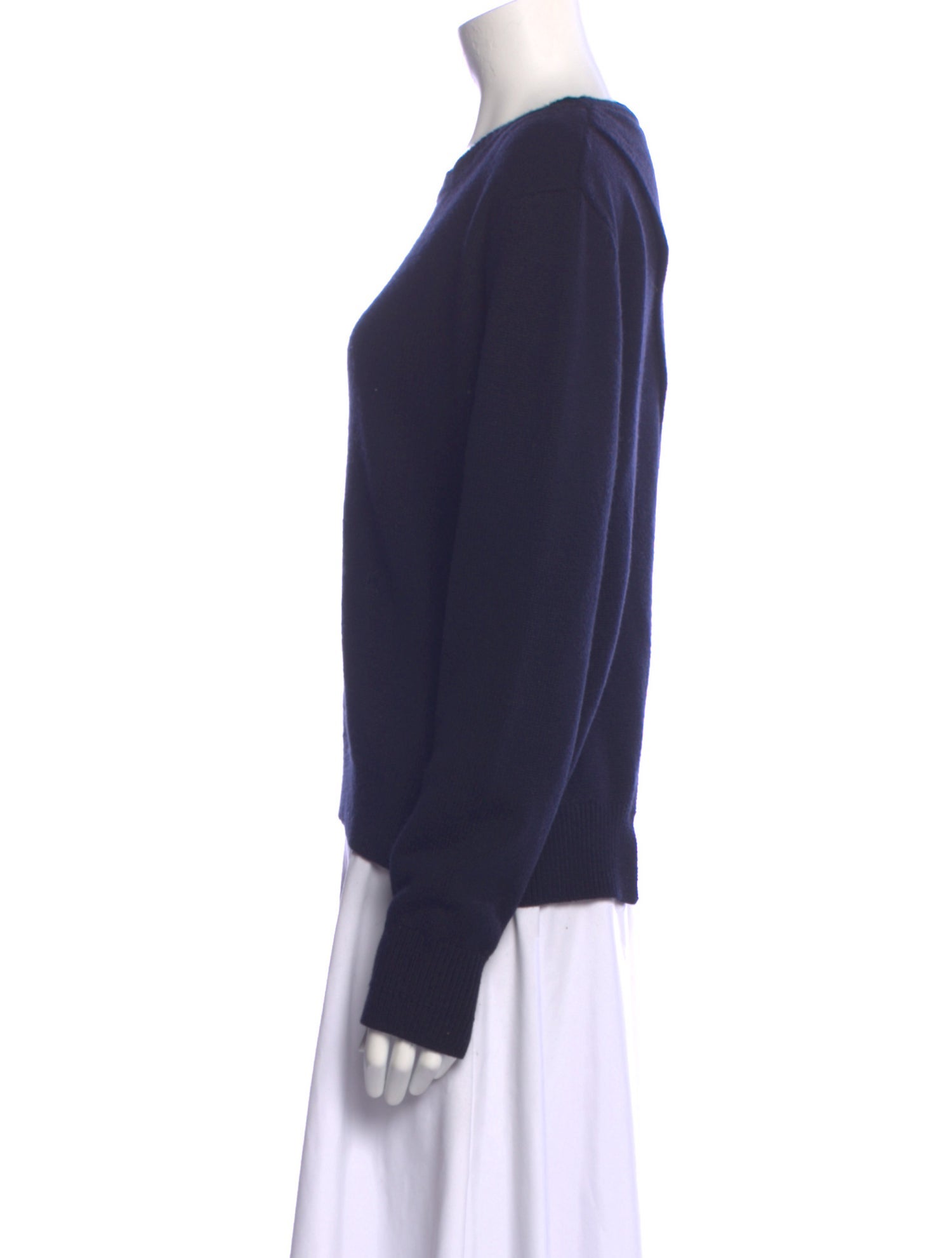 Celine Cashmere Scoop Neck Sweater - Blue Knitwear, Clothing ...