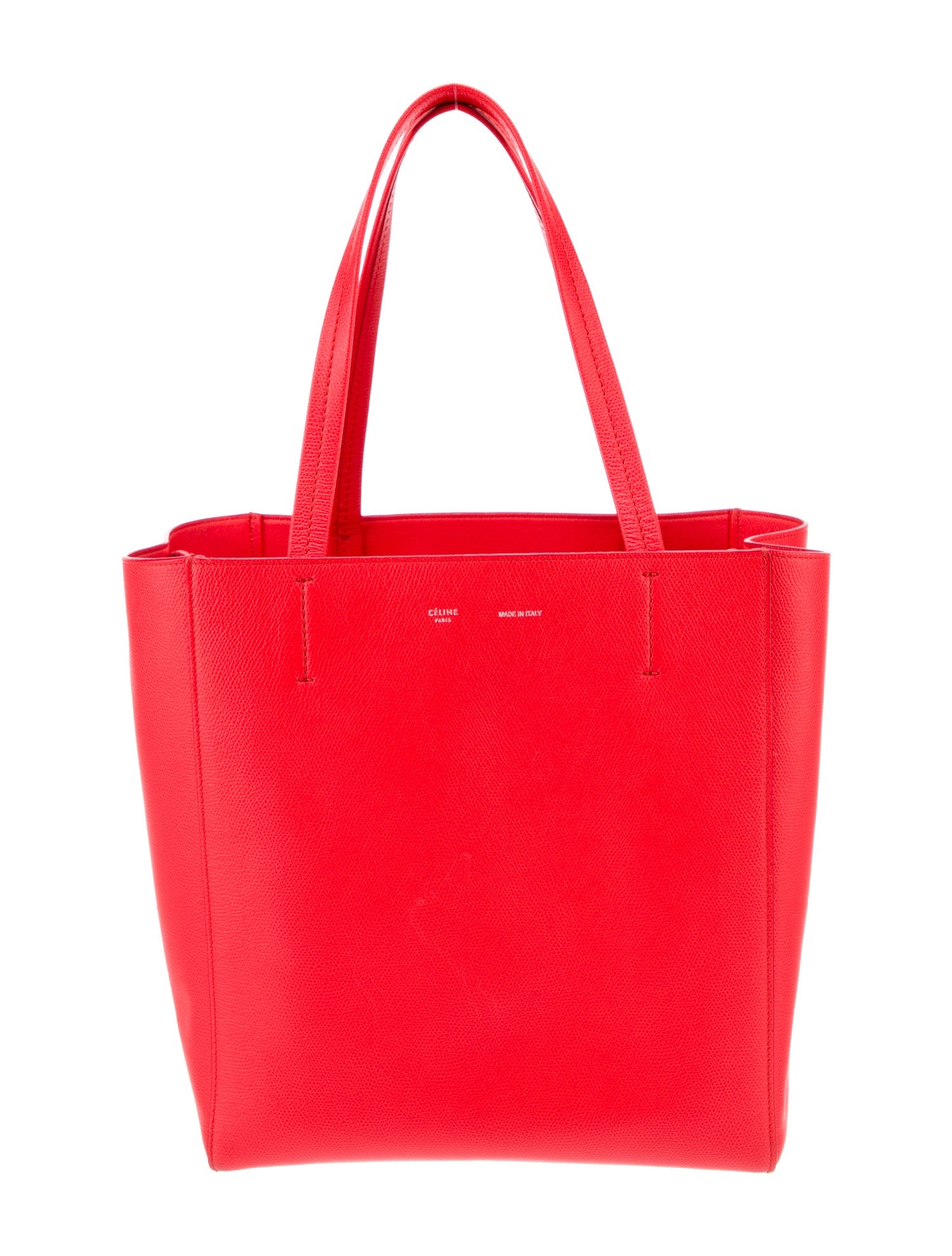 Celine Leather Small Vertical Cabas Tote - Red Totes, Handbags ...