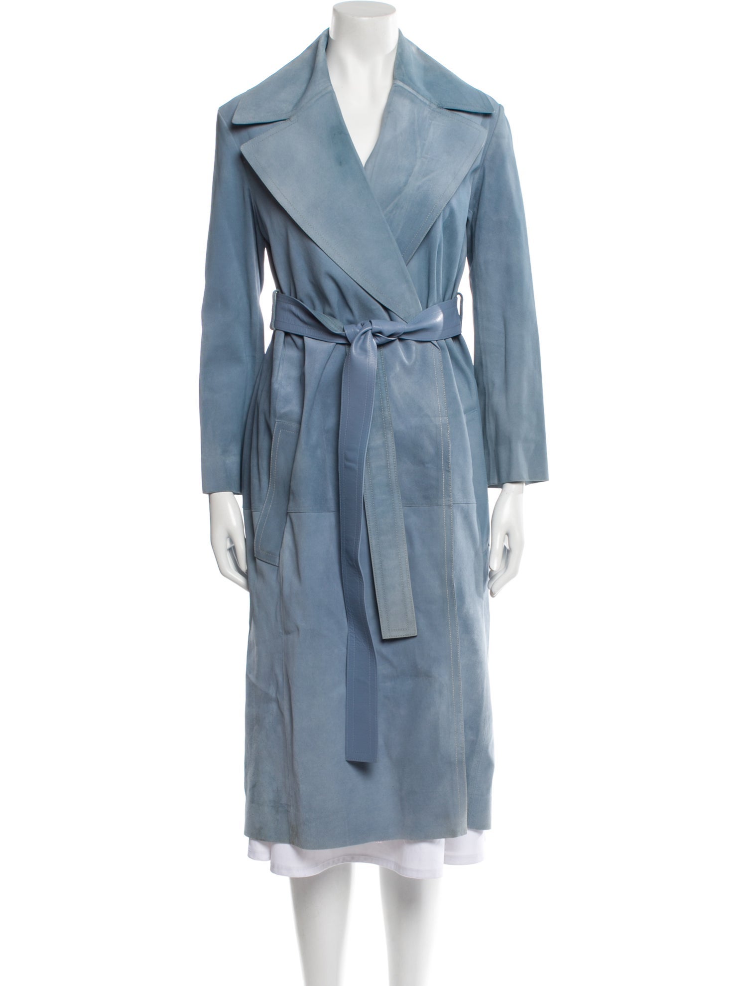 Celine Calfskin Trench Coat - Blue Coats, Clothing - CEL278560 | The ...