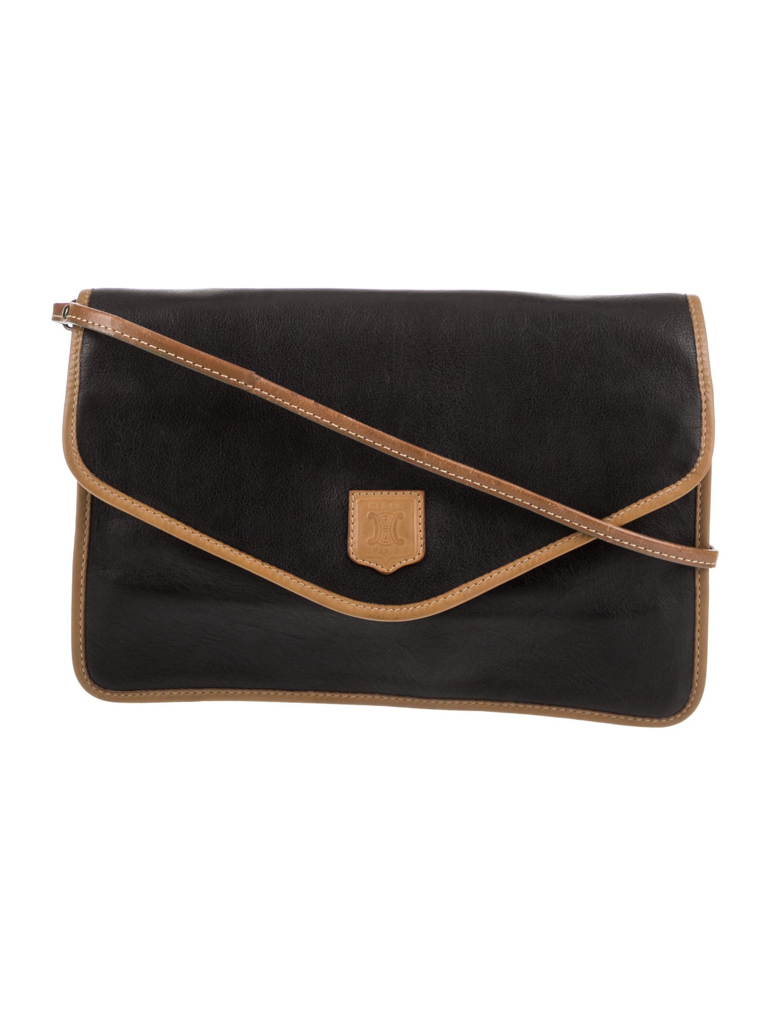 Celine Vintage Leather Crossbody Bag - Black Crossbody Bags, Handbags ...
