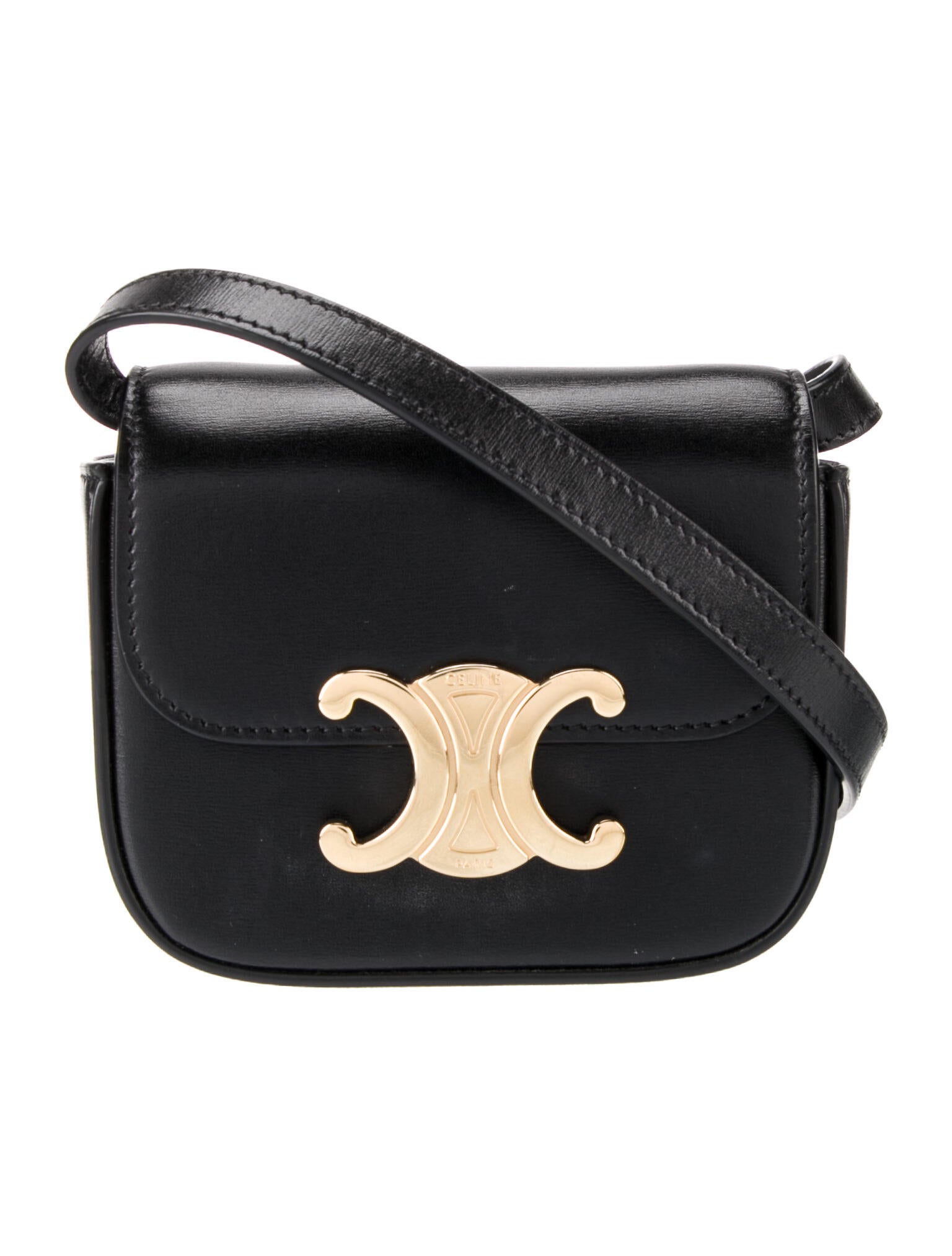 Celine 2023 Mini Triomphe Claude Crossbody Bag - Black Mini Bags ...