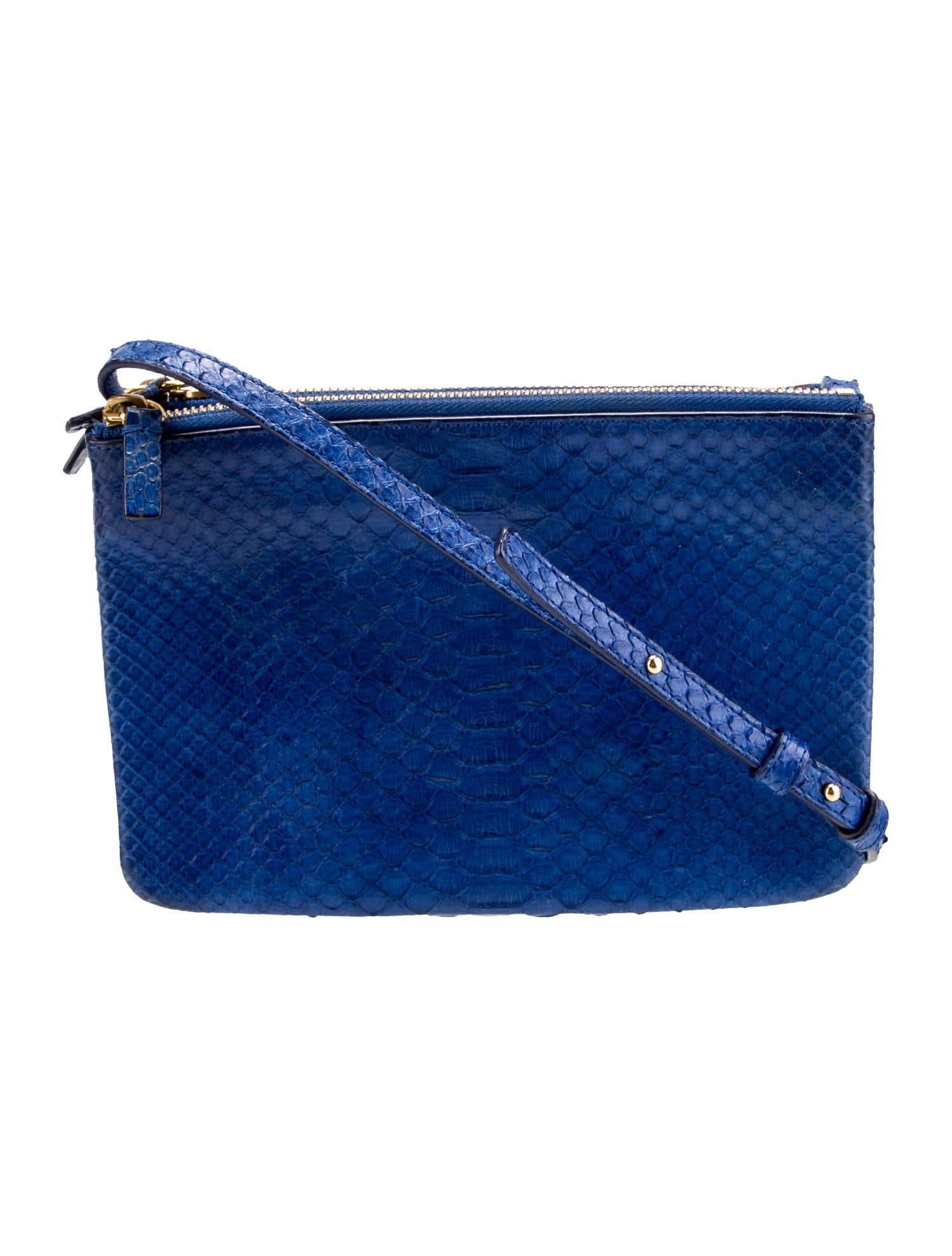 Celine Small Python Trio Bag - Blue Crossbody Bags, Handbags ...