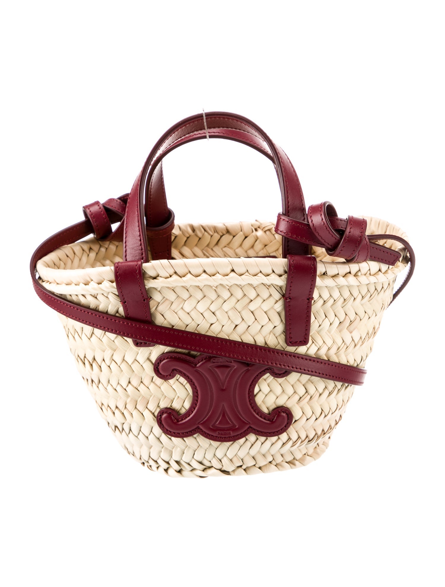 Celine Raffia Triomphe Basket - Neutrals Bucket Bags, Handbags ...