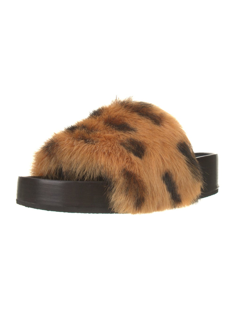 Celine Fur Animal Print Slides - Gem