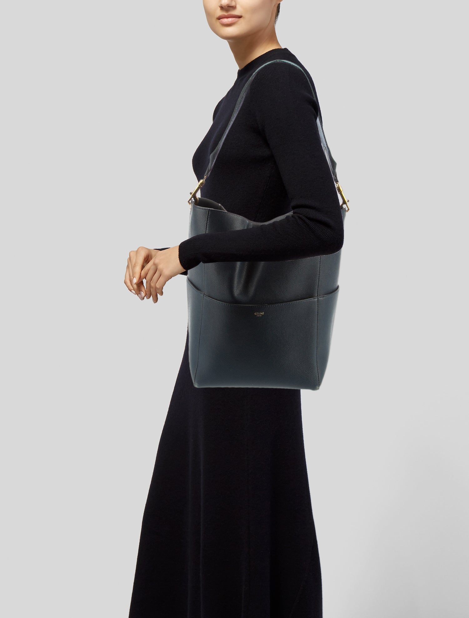 Celine Large Navy Seau Sangle - Blue Bucket Bags, Handbags - CEL282666 ...