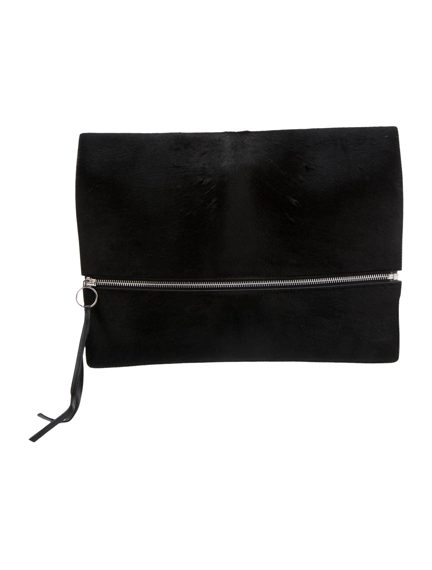 Celine Pony Hair Zip Clutch Bag - Black Clutches, Handbags - CEL283521 ...