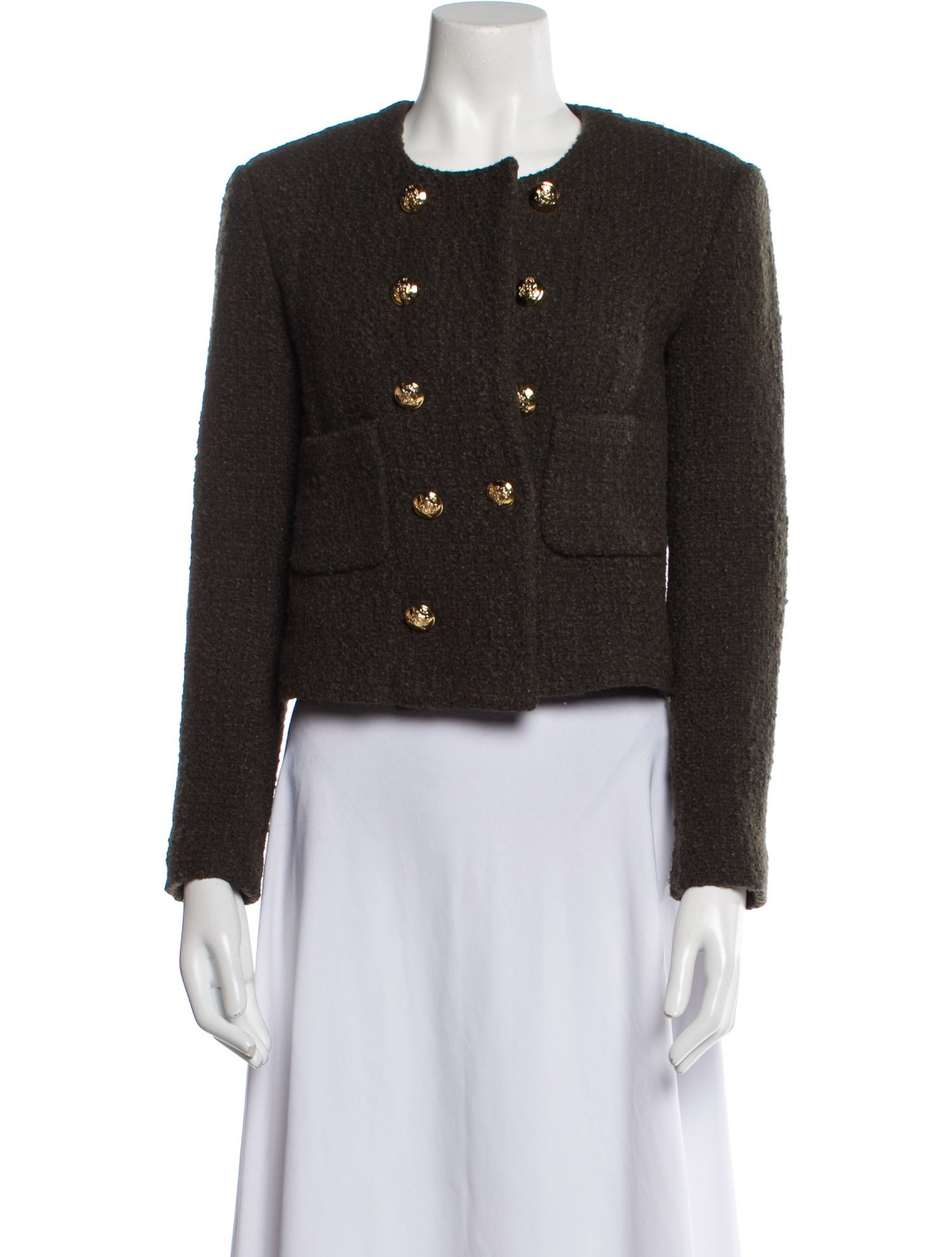 Celine Tweed Pattern Evening Jacket - Green Jackets, Clothing ...
