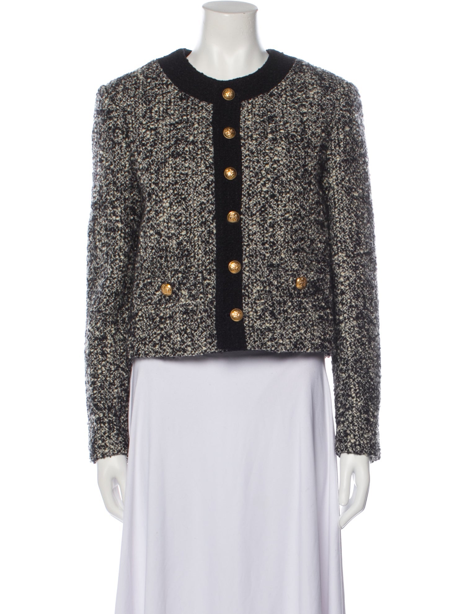 Celine Chasseur Tweed Pattern Evening Jacket - Black Jackets, Clothing ...